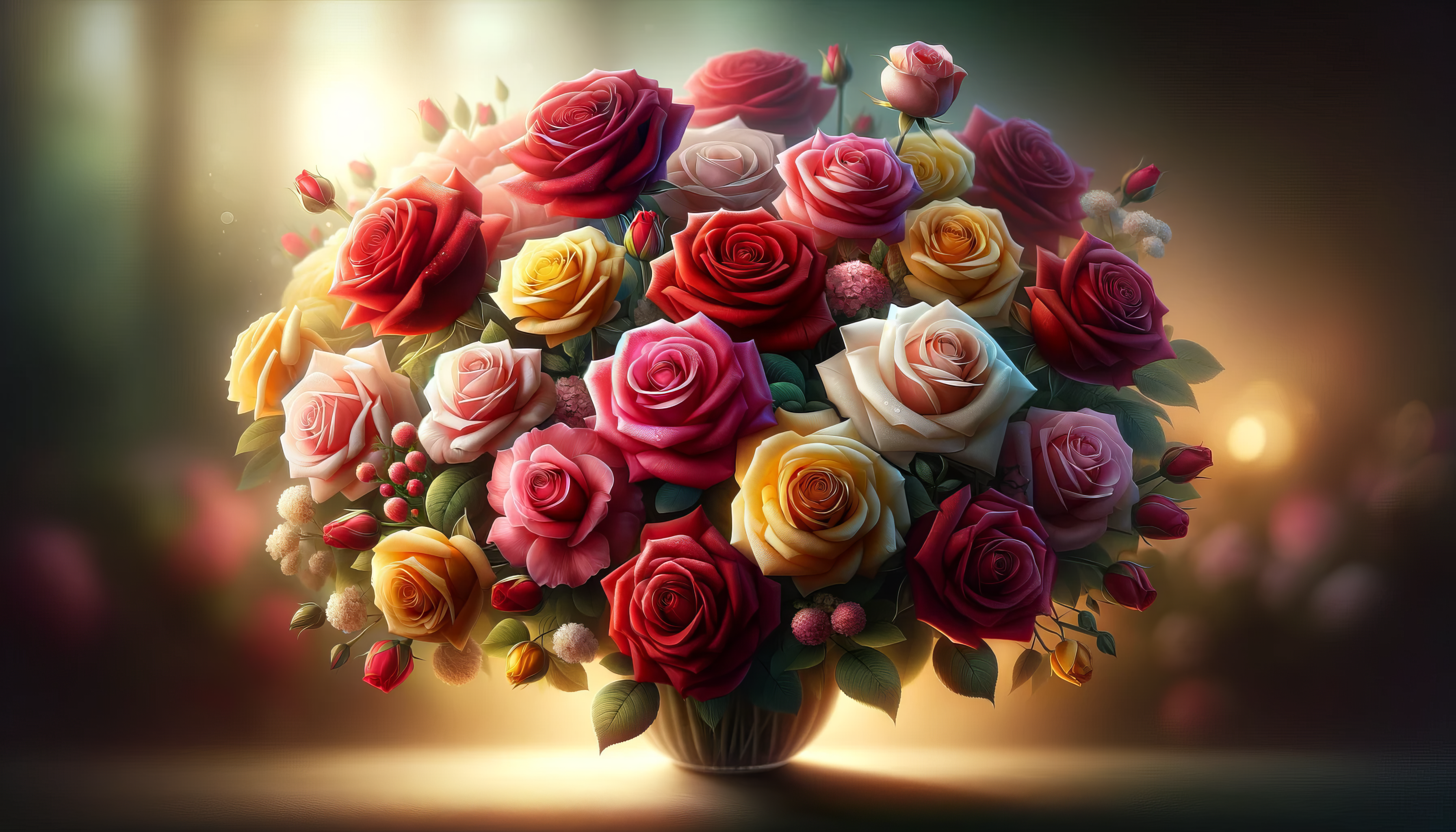 HD Vibrant Rose Bouquet Wallpaper By Robokoboto HD Vibrant Rose Bouquet Wallpaper By Robokoboto