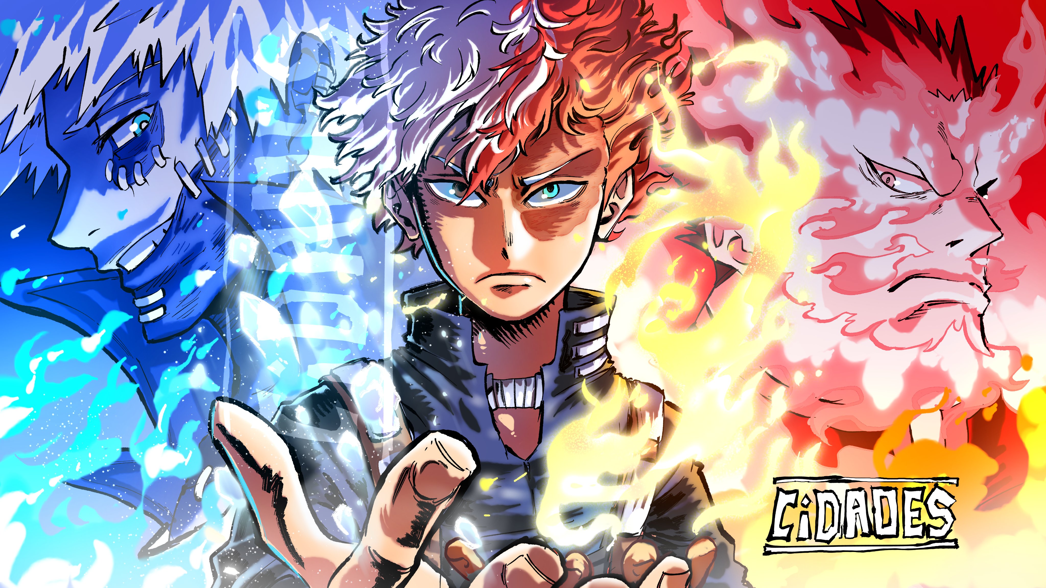 My Hero Academia Blaze & Ice: Dabi, Todoroki & Endeavor 4K Ultra HD ...