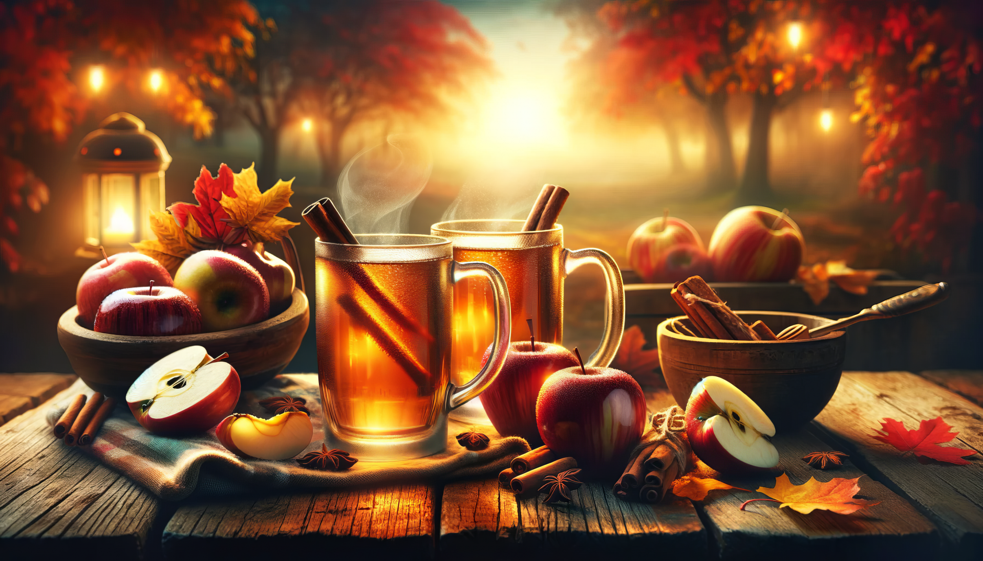Autumn Warmth: Apple Cider HD Desktop Wallpaper by robokoboto