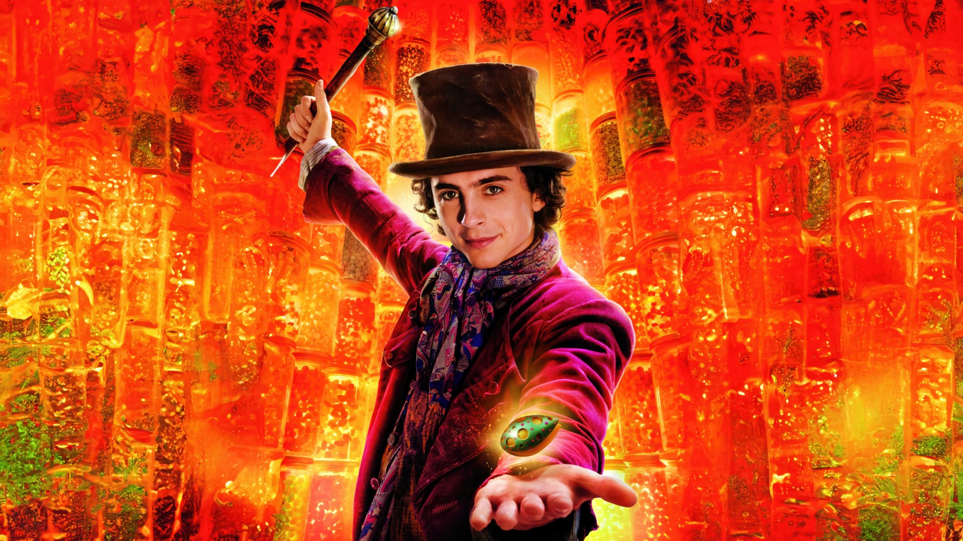 Wonka-Themed HD Wallpaper Featuring Eccentric Character in Top Hat