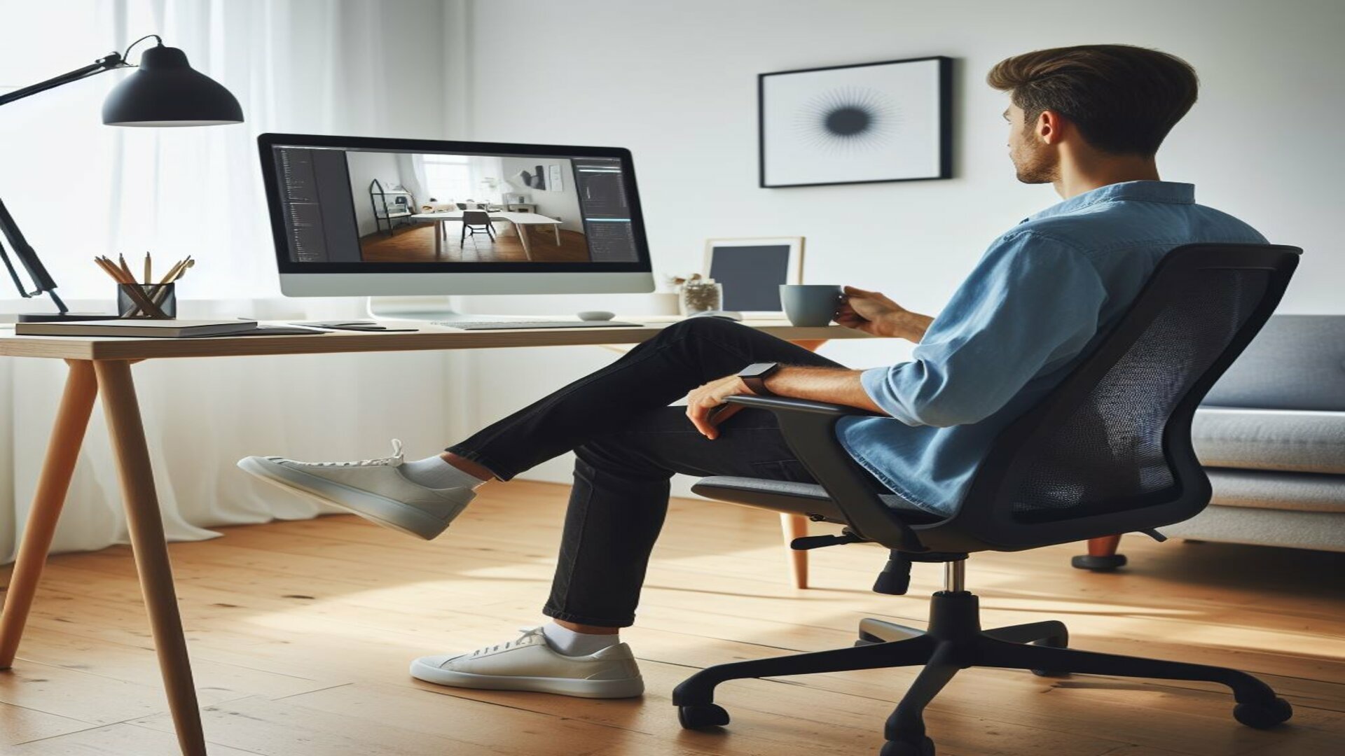 A man in front of a computer by Mouhsin_Zahi