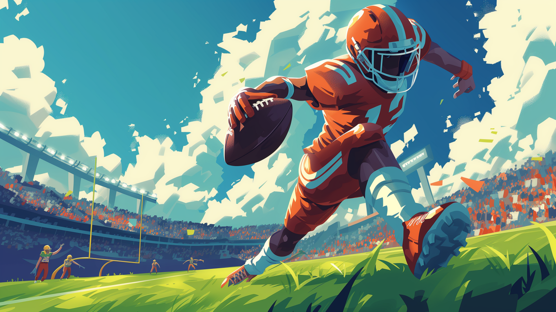 Dynamic Football Touchdown HD Wallpaper by robokoboto