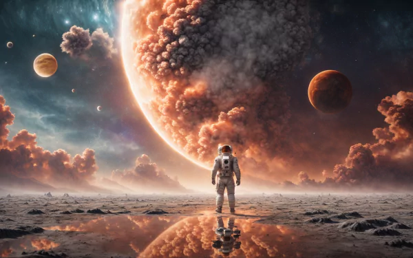 Exploring Alien Worlds: Sci-Fi Astronaut HD Wallpaper by JoshEiten