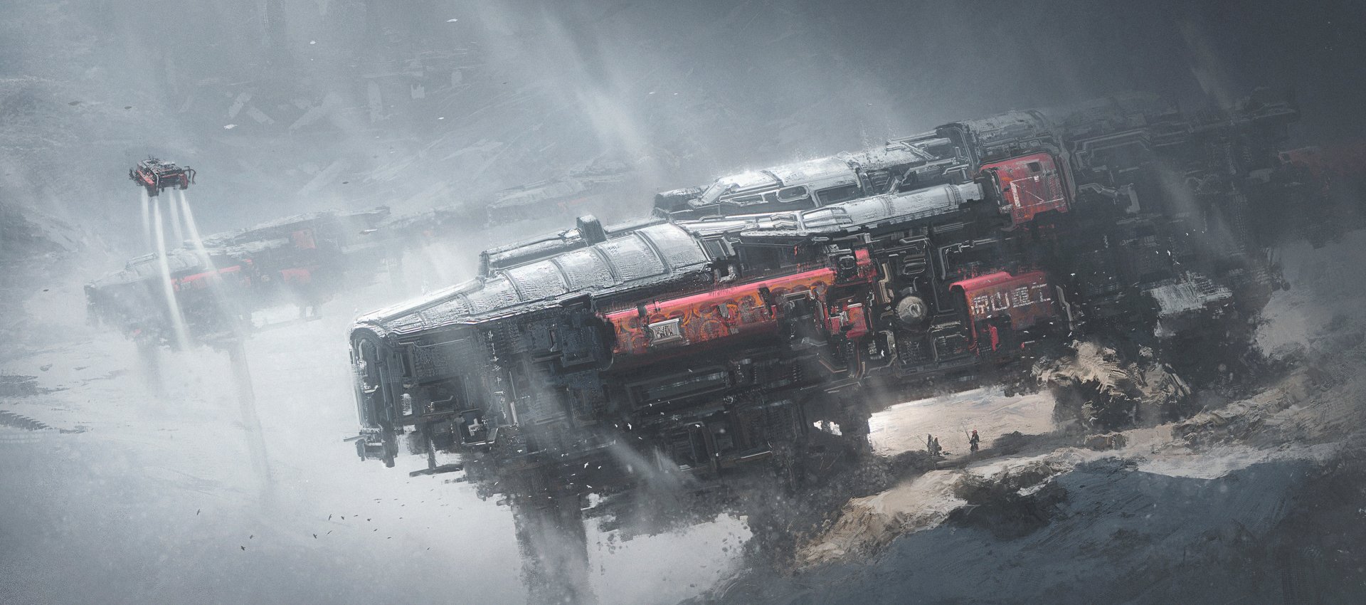 Futuristic Sci-Fi Train HD Wallpaper by luye liangshanzhonggong