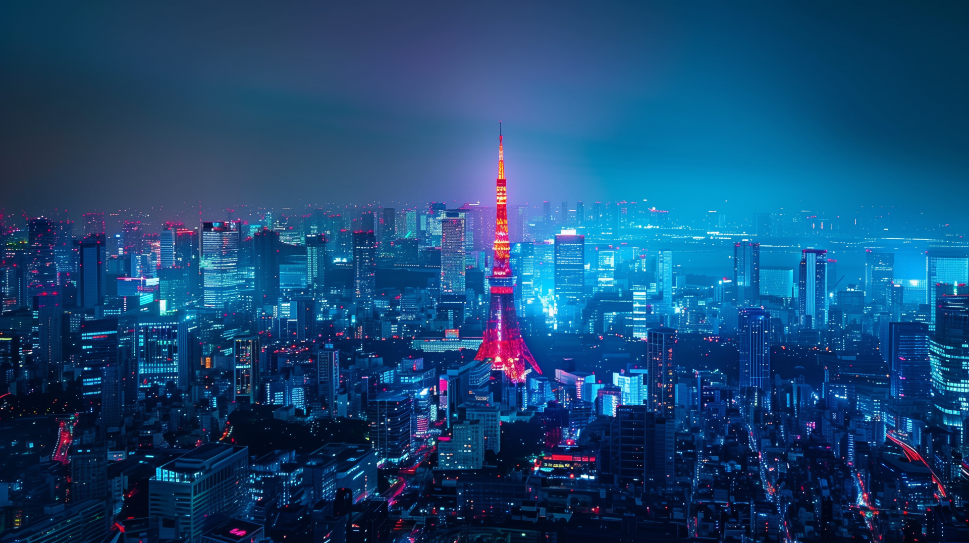 Tokyo Nightscape HD Wallpaper by BlueTechWizard