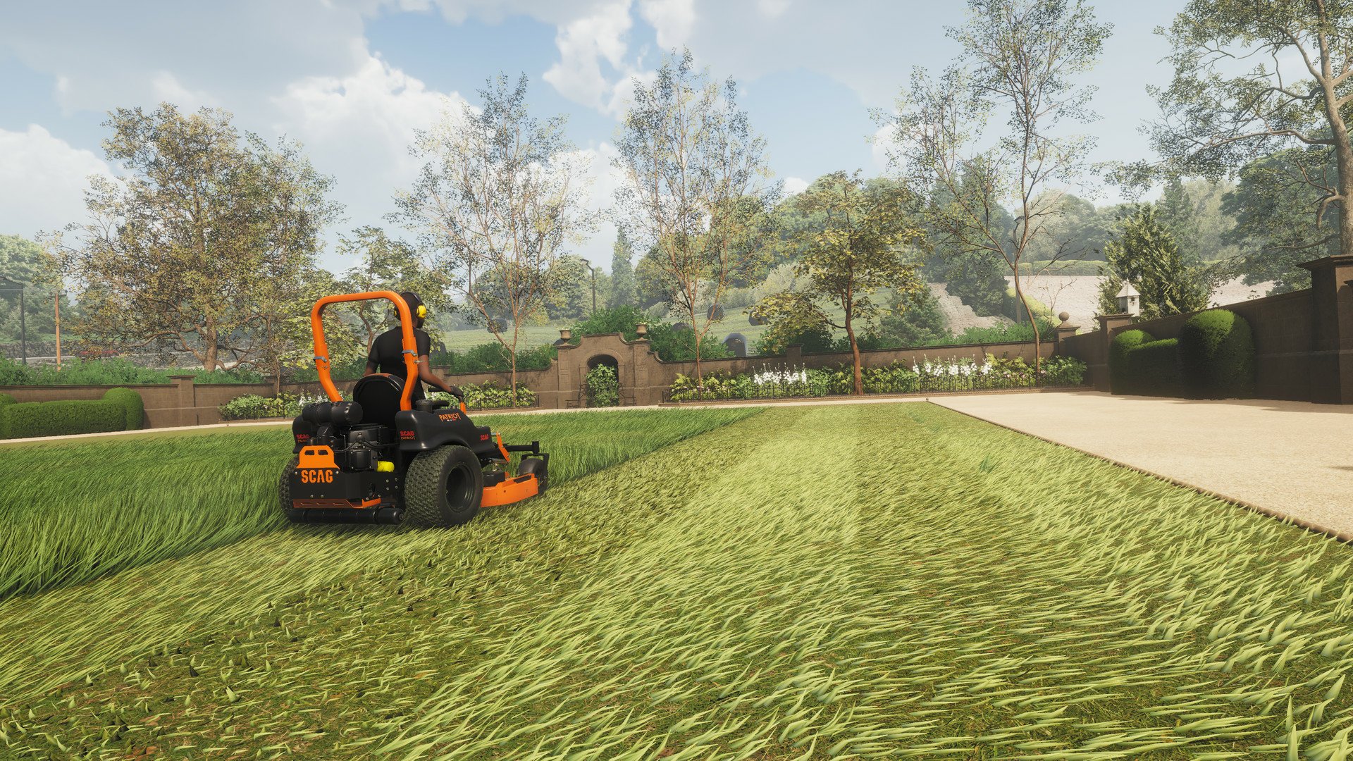 Lawn Mowing Simulator Game HD Wallpaper - Perfectly Trimmed Grass