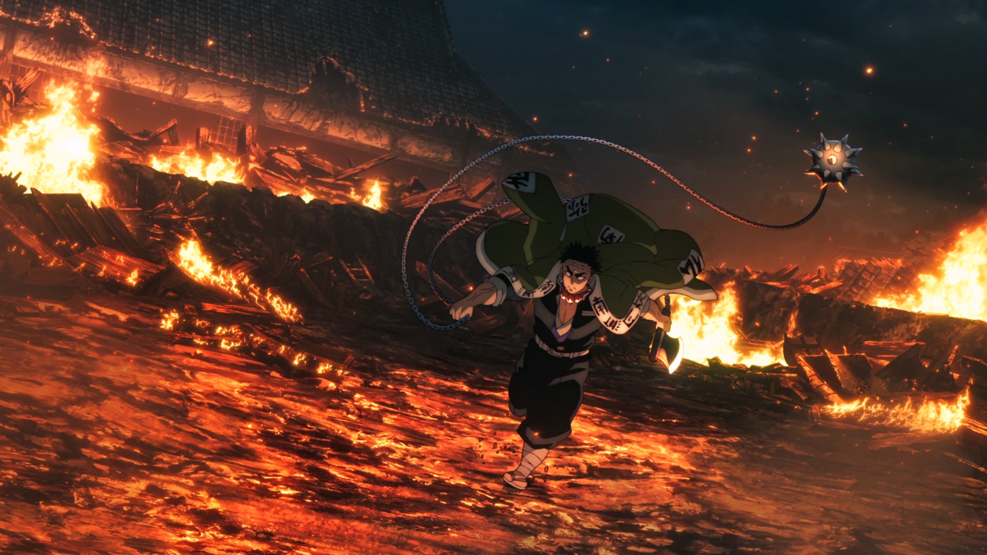 Gyomei Himejima — Stone Hashira vs. Inferno (HD Wallpaper)