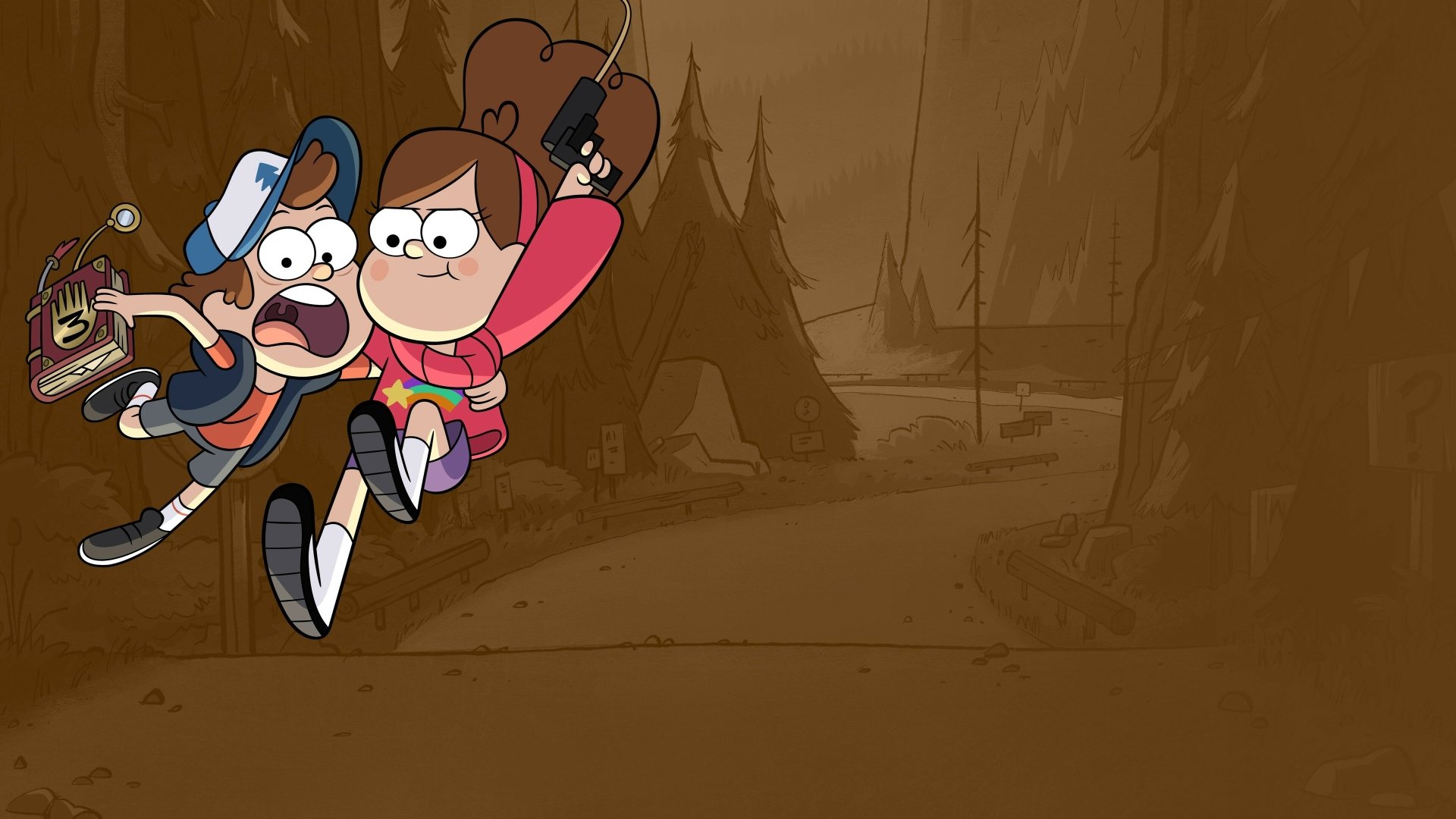 Gravity Falls 4K Adventure: Dipper & Mabel's Epic Journey Wallpaper