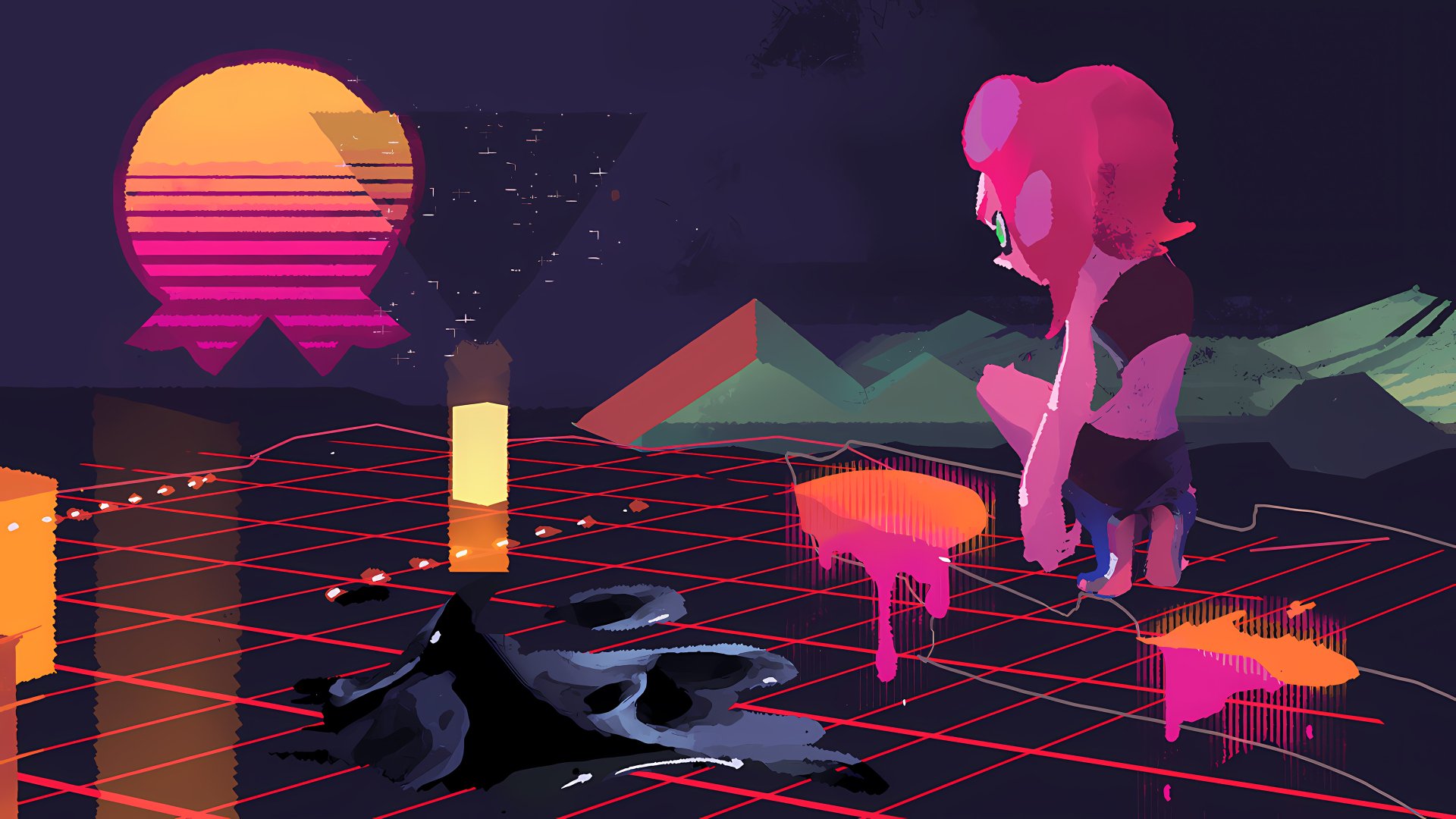 Splatoon 2 Octo Expansion 4K Ultra HD Retro Wave Wallpaper