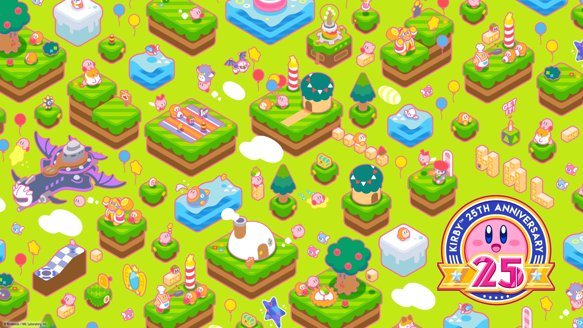 Kirby 25th Anniversary HD Wallpaper: Colorful Floating Islands ...