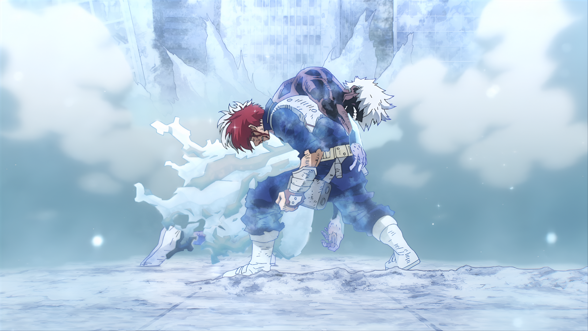 Frost & Flame: Todoroki vs Dabi — My Hero Academia 4K Wallpaper