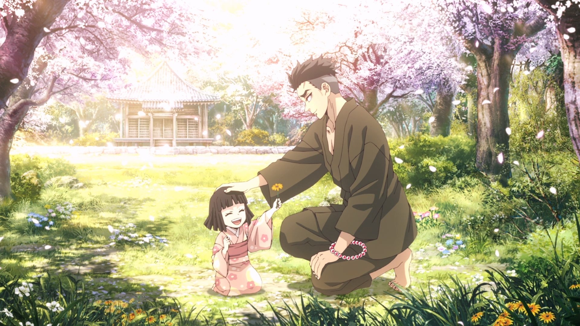 Gyomei Himejima — Demon Slayer HD Wallpaper: Cherry Blossom Peace