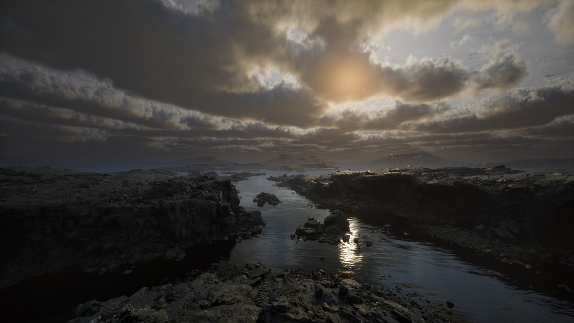 Download Virtual Reality Water Coast Sun Cloud HD Wallpaper by GMUNK