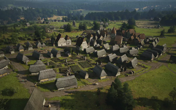 Manor Lords Village HD Wallpaper