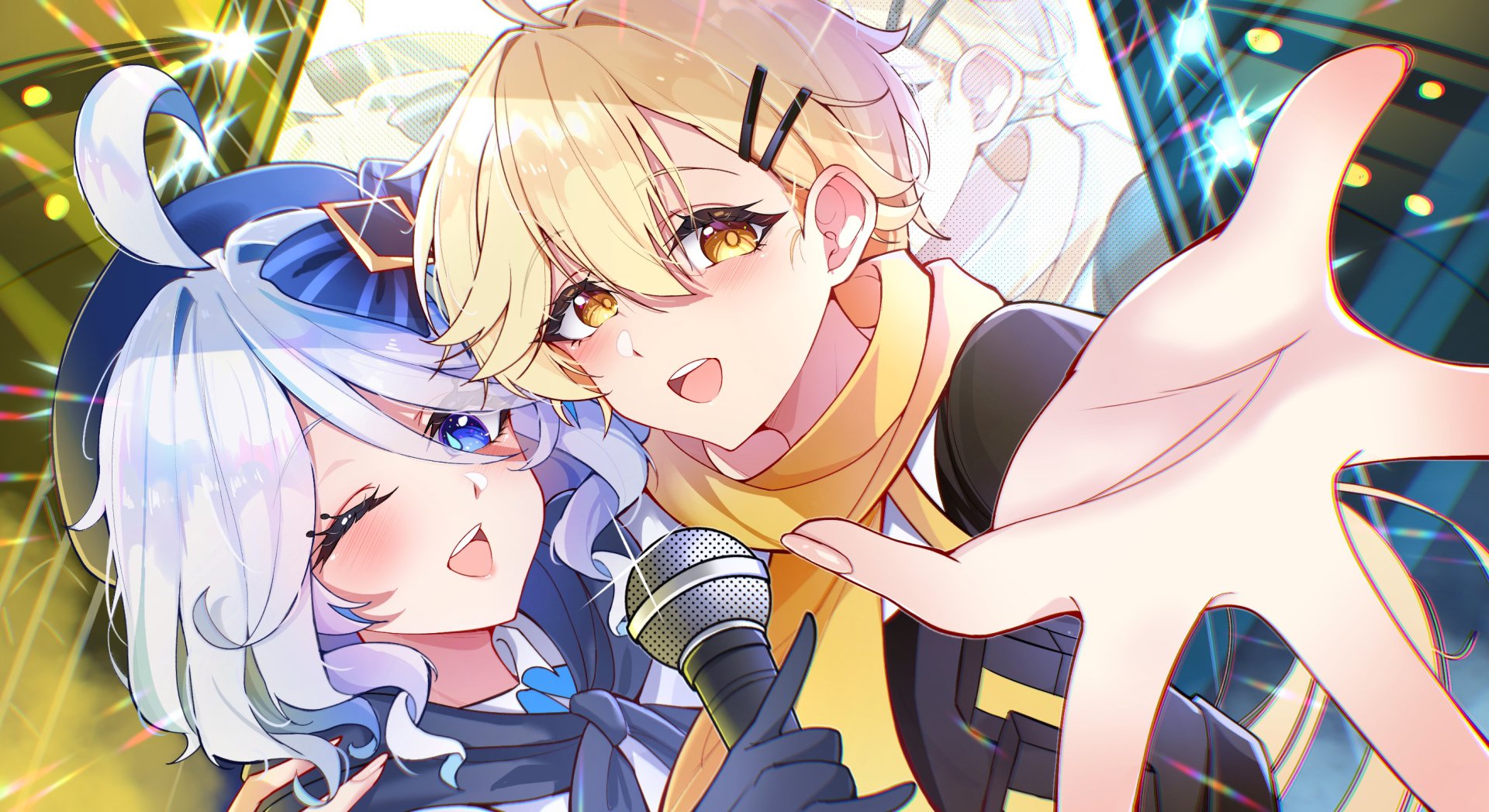 Genshin Impact 2K Quad HD — Furina & Aether: Starstage Duet (Girl & Boy) by Midori