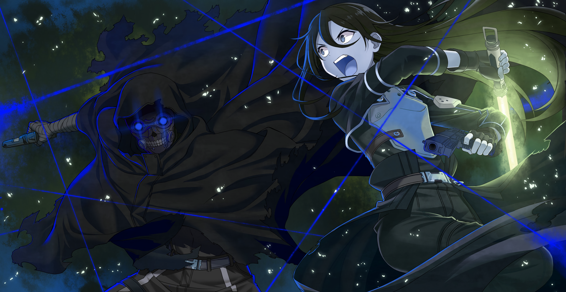 Download Anime Blue Blue Anime HD Wallpaper | 2834x1464 | Wallpaper Abyss