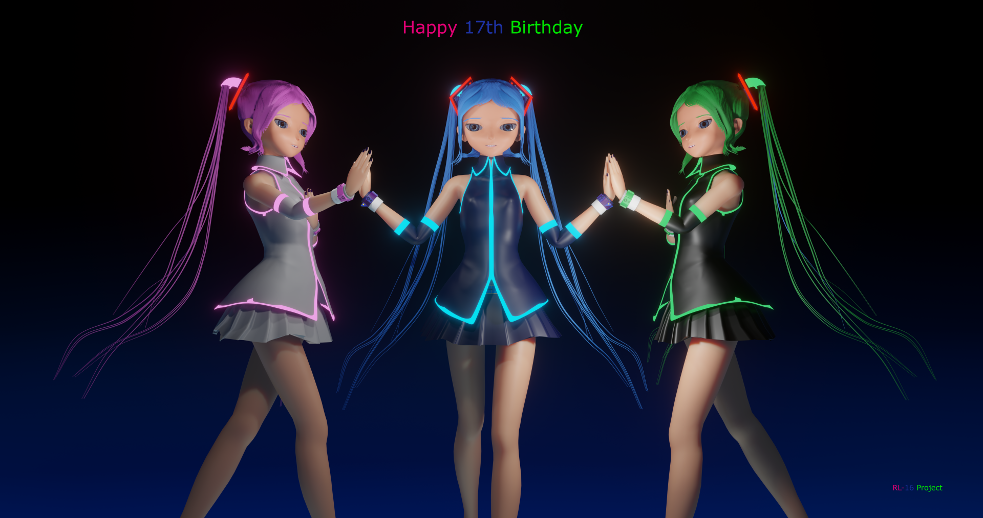 happy 17th birthday Miku by RL-16 Project