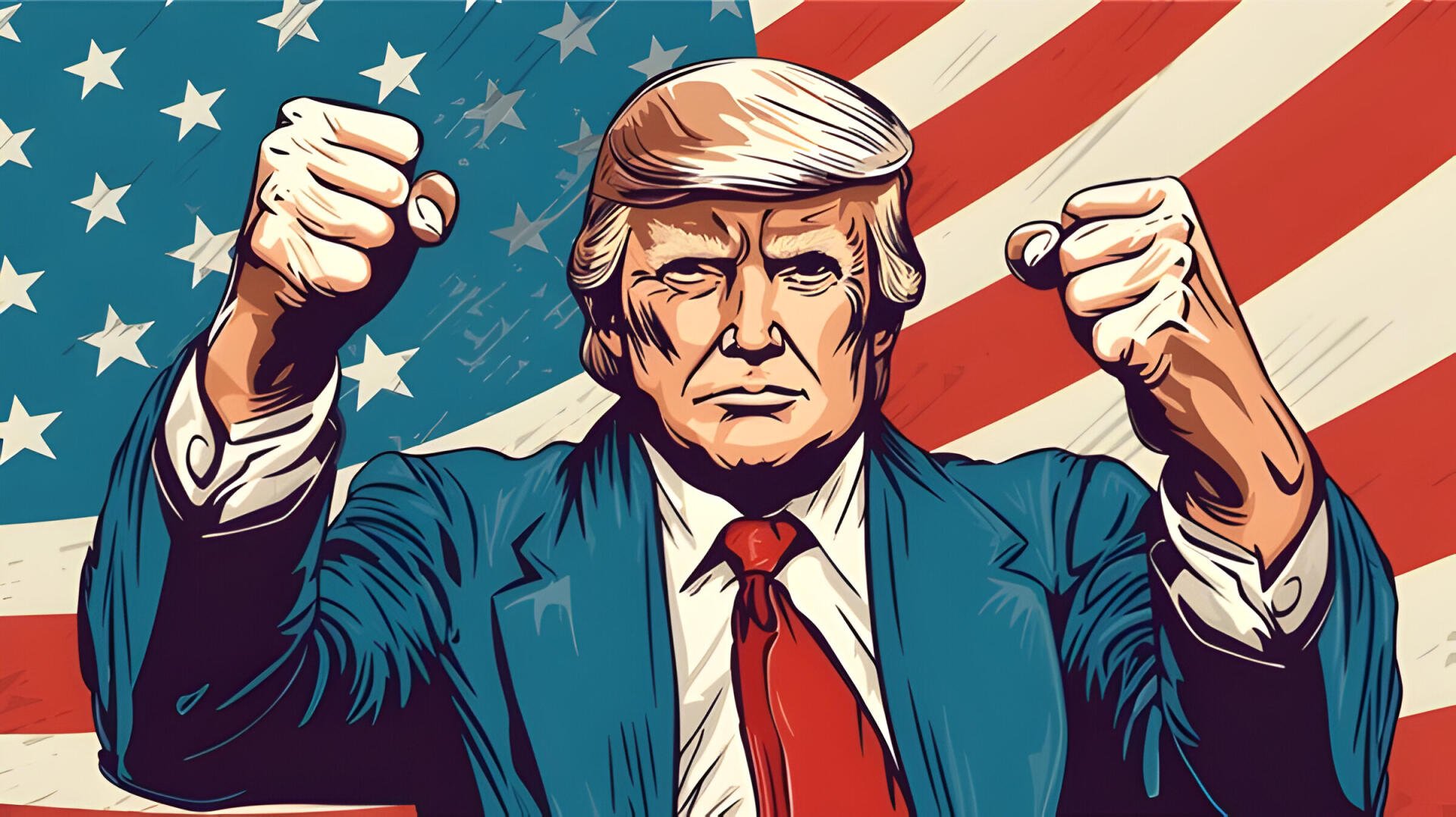 Bold Trump HD Wallpaper: Patriotic Power with MAGA Spirit