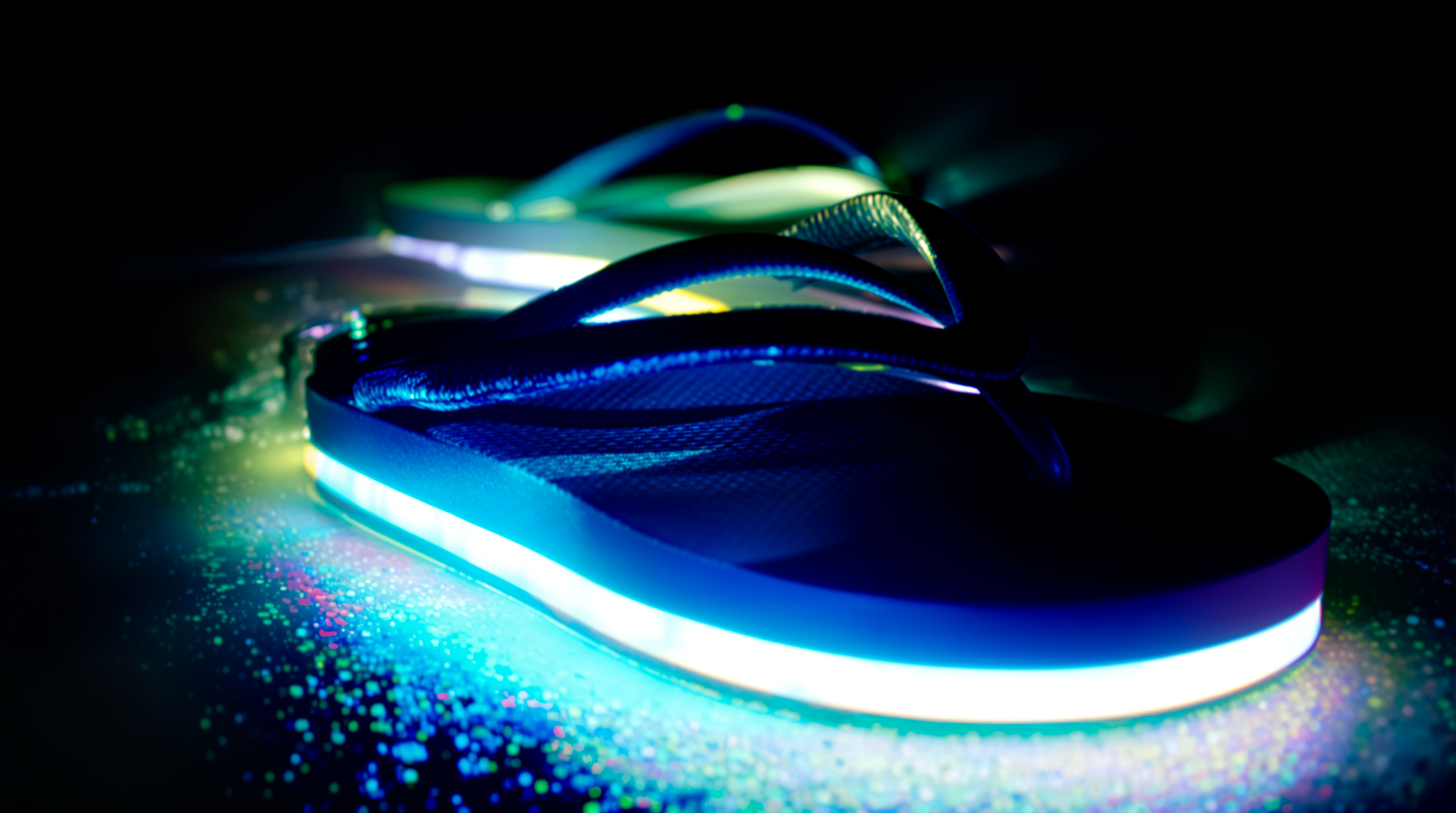 Glowing Flip Flops: A Stunning 4K Ultra HD Wallpaper by QuantumCurator