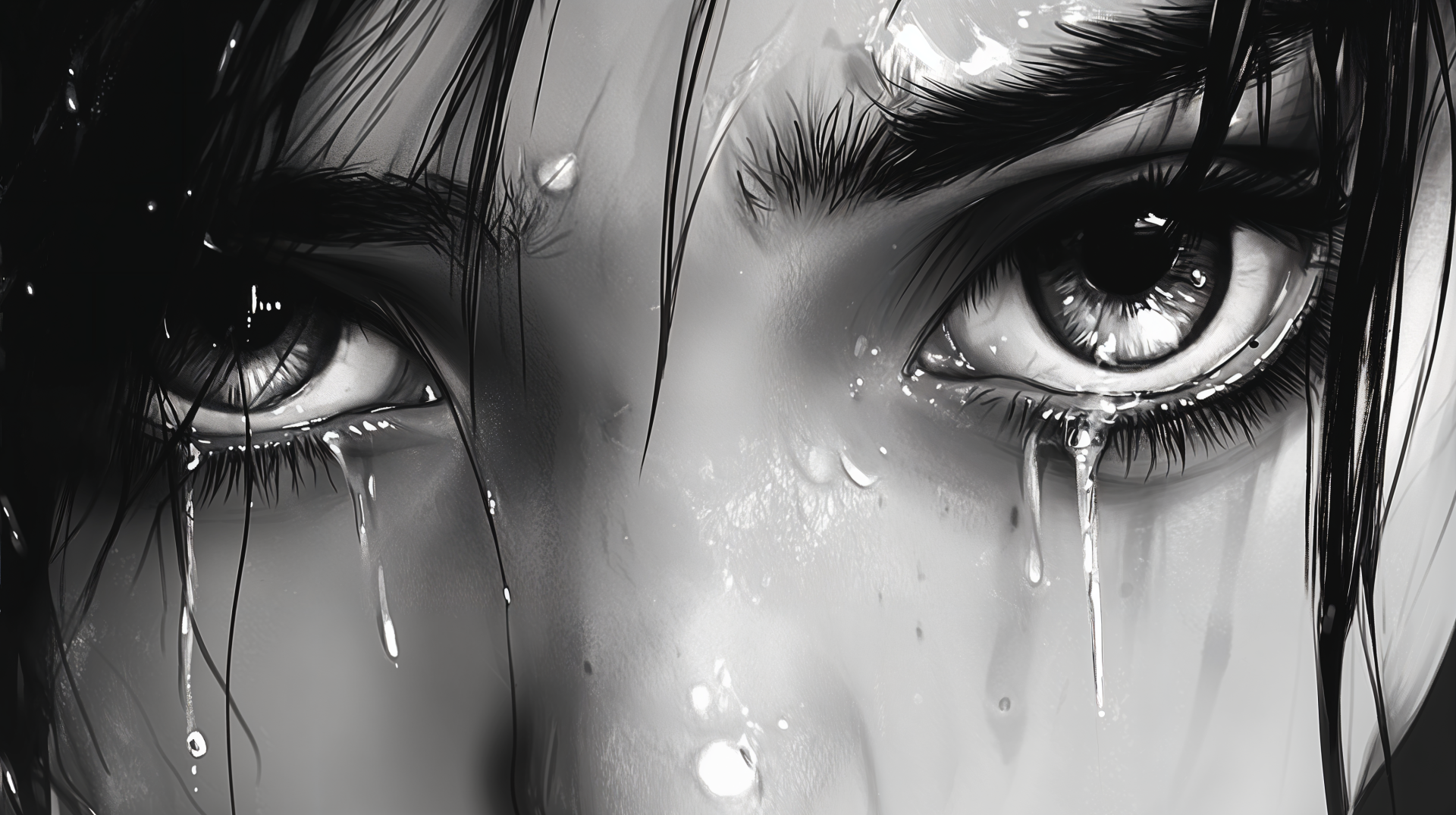 Emotional Depth: A Sad Woman Crying in 4K Ultra HD Wallpaper by Phaethon