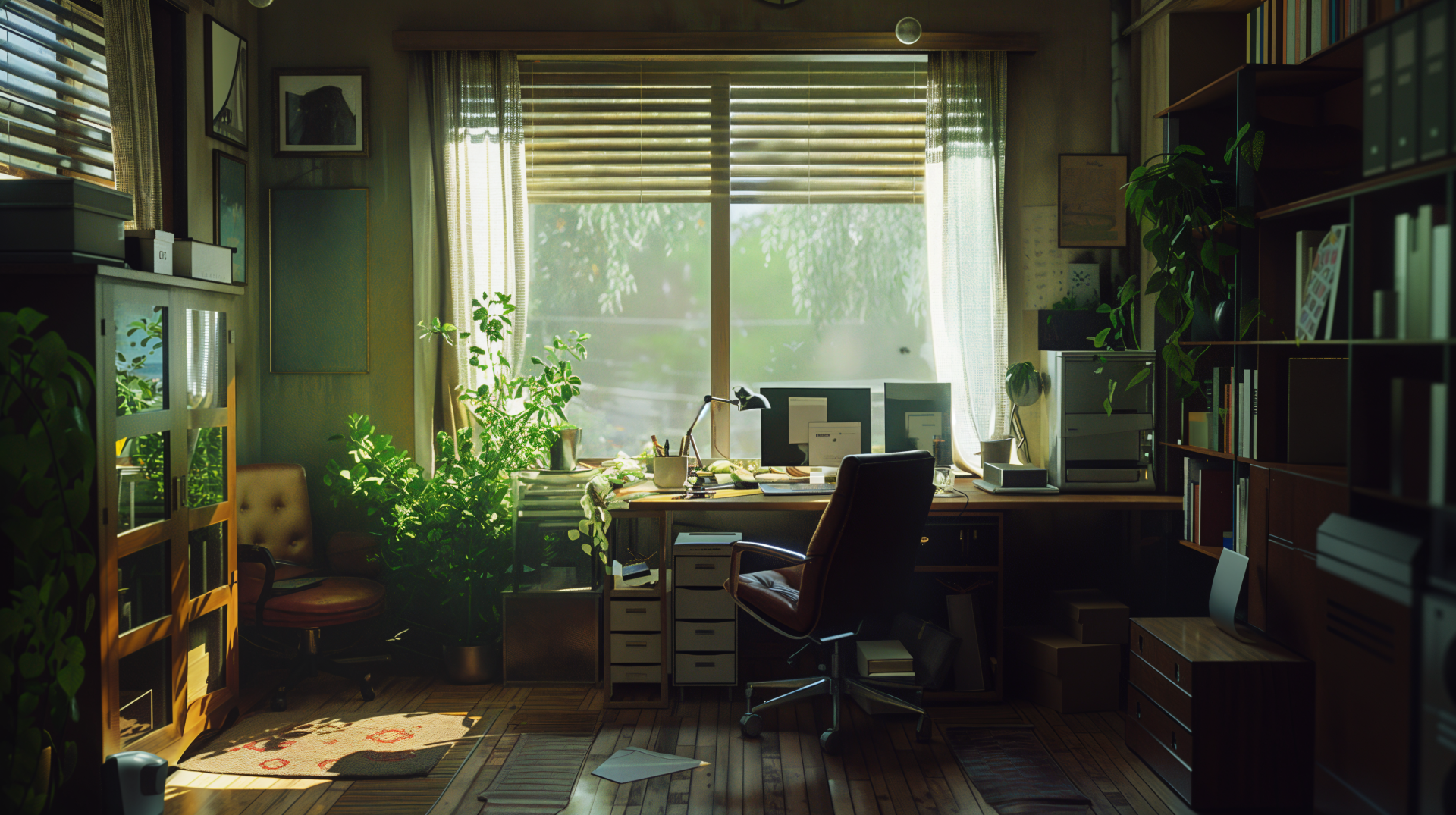 Home Office Serenity: A Cozy 4K Ultra HD Wallpaper Experience by robokoboto
