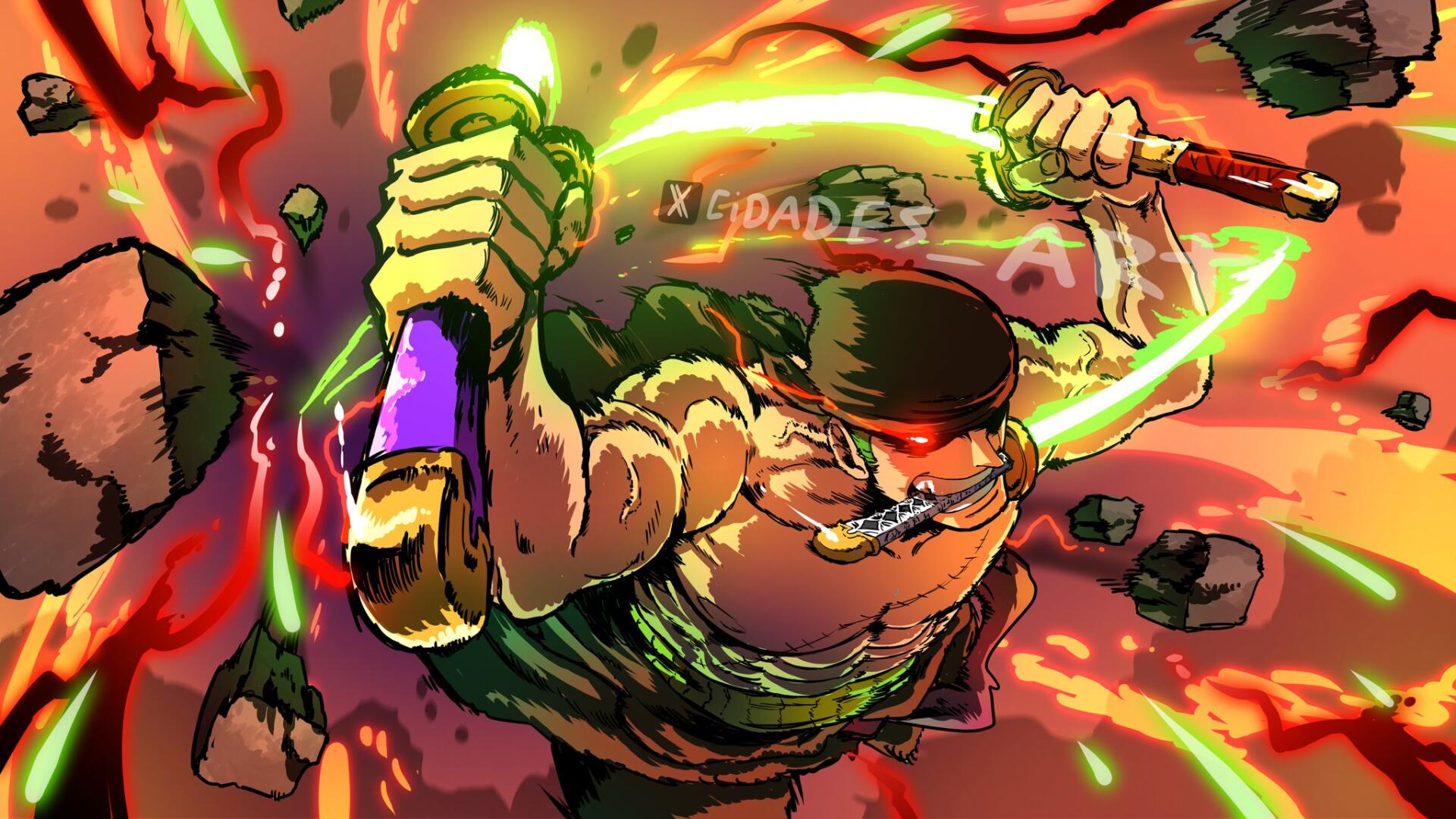 Roronoa Zoro Unleashed: Epic Haki Power | One Piece HD Wallpaper by ...