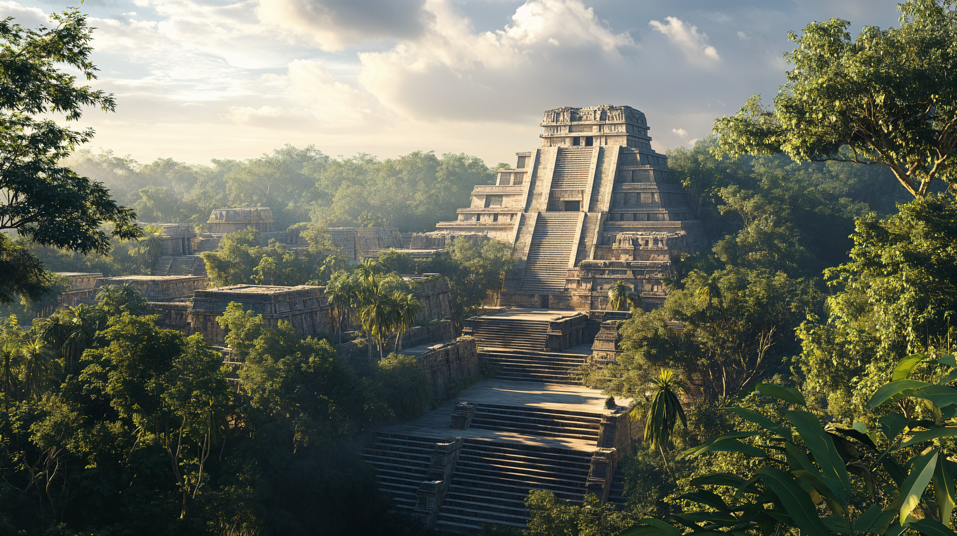 Majestic Ancient Maya Temple - 4K Ultra HD Wallpaper by robokoboto