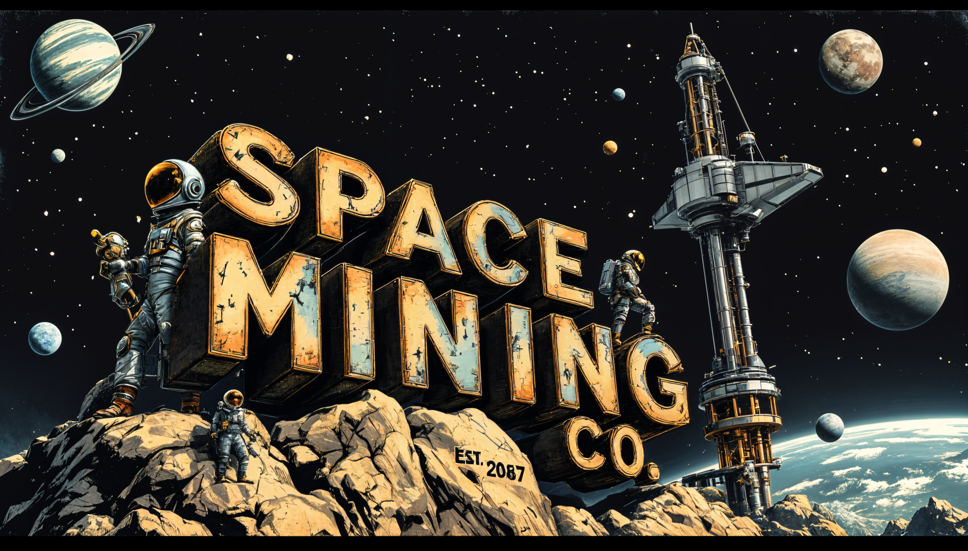 Space Mining Co: A 4K Ultra HD Wallpaper Adventure by QuantumCurator