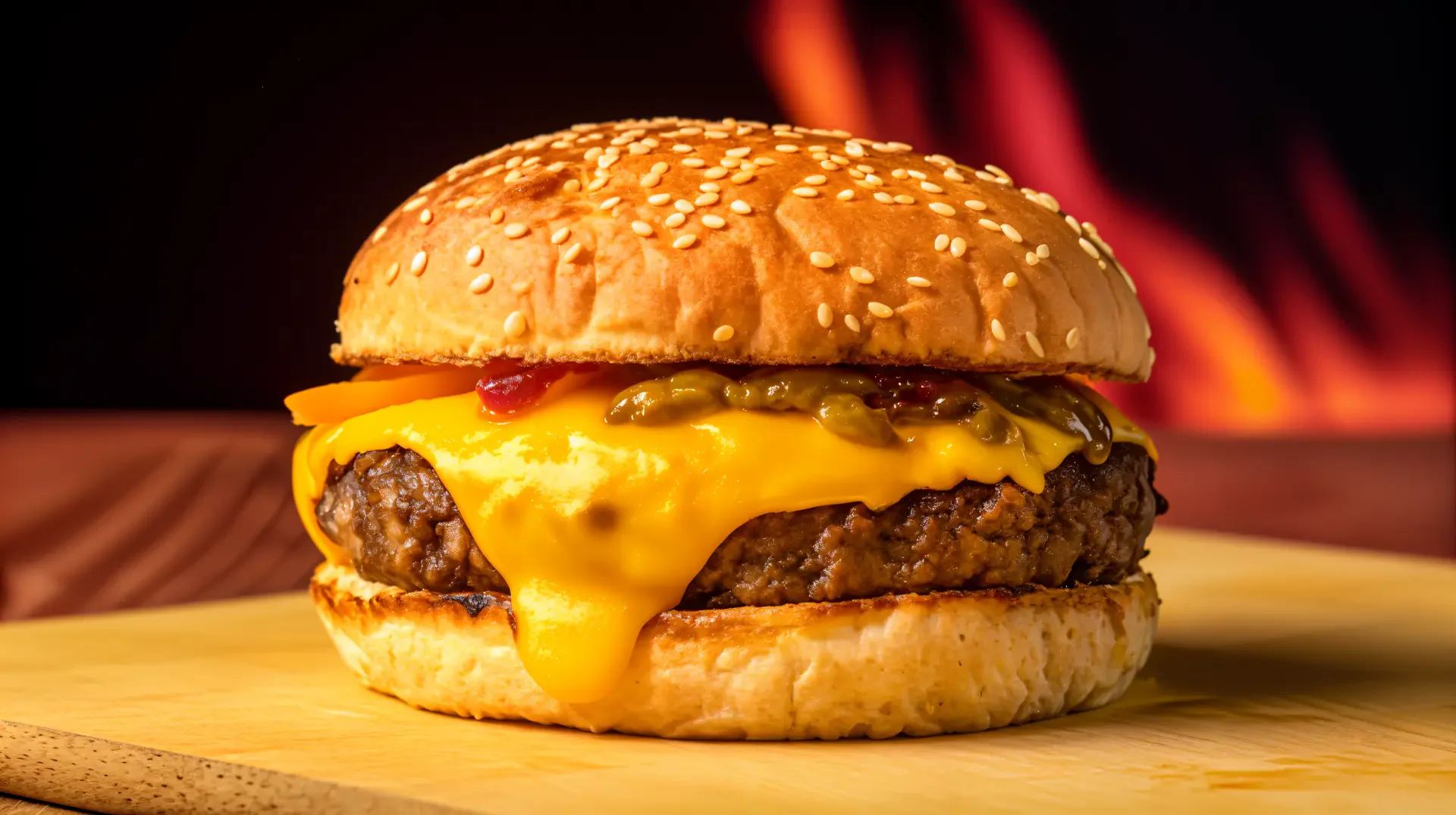Delicious Cheeseburger: 4K Ultra HD Wallpaper by QuantumCurator