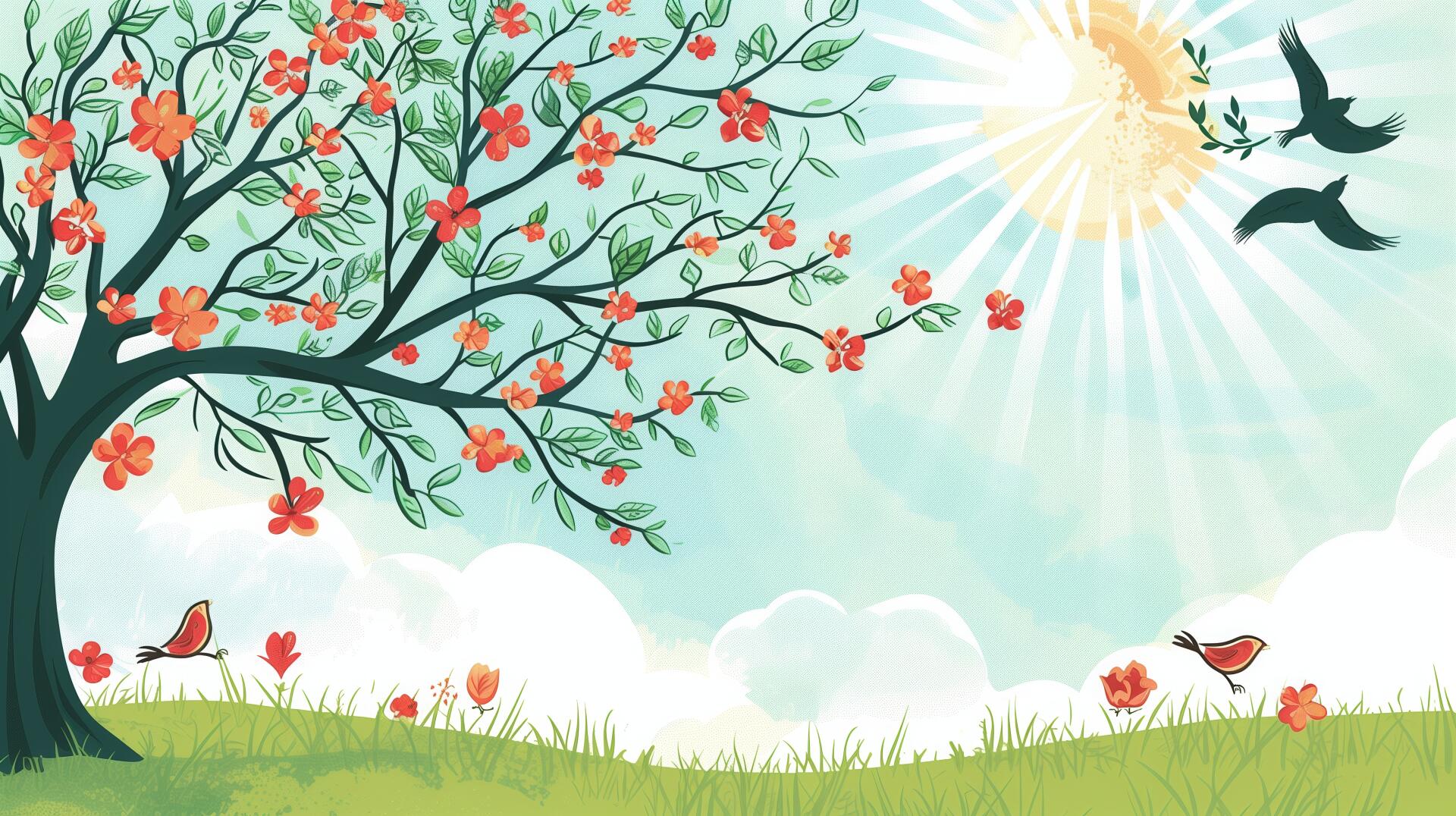 Spring Serenity: A 4K Ultra HD Wallpaper of Blossoming Nature by robokoboto