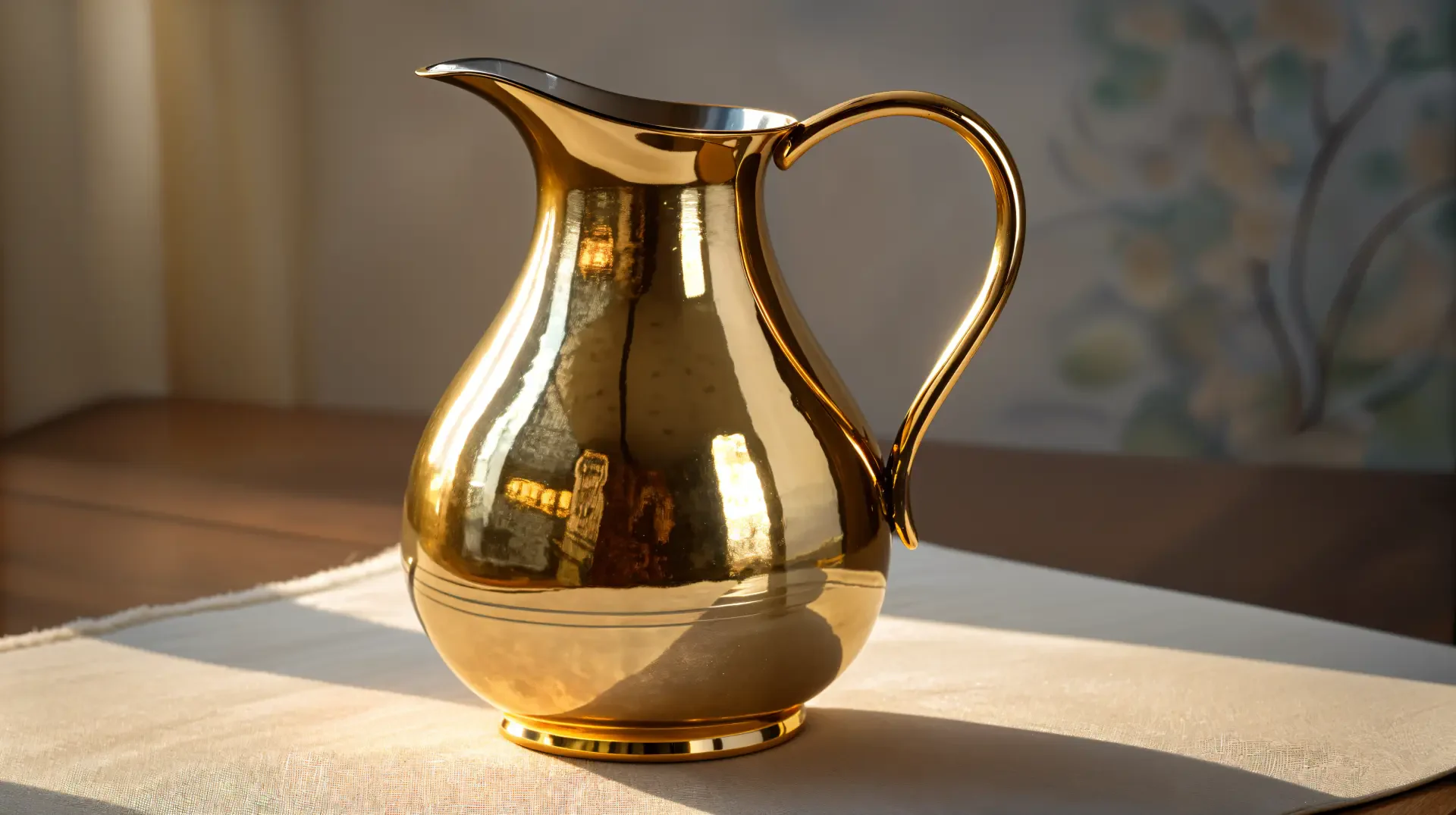 Elegant Gold Jug – 4K Ultra HD Wallpaper by QuantumCurator
