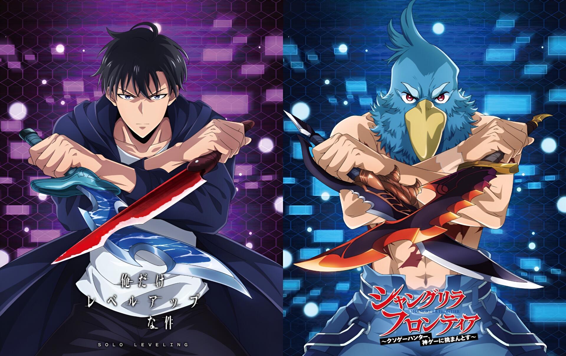 Sung Jin-Woo & Sunraku Clash | Solo Leveling x Shangri-la Frontier HD Wallpaper