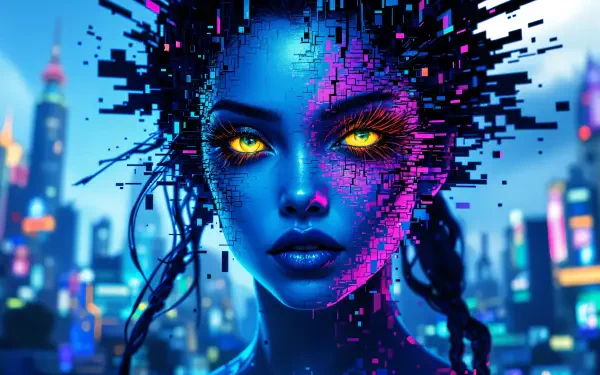 Cyberpunk Girl: 4K Ultra HD Wallpaper by QuantumCurator