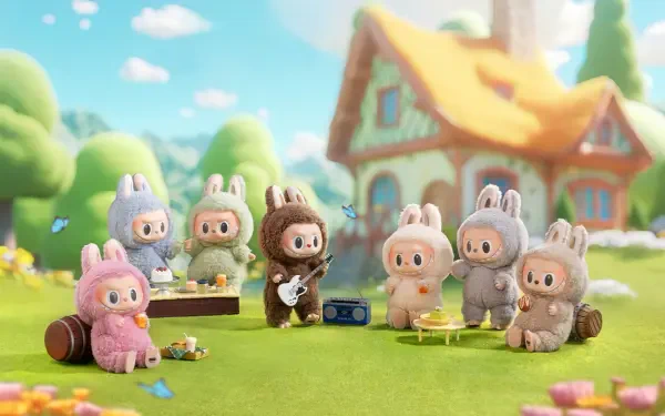 Labubu’s Adorable Winter Toy Wonderland HD Wallpaper