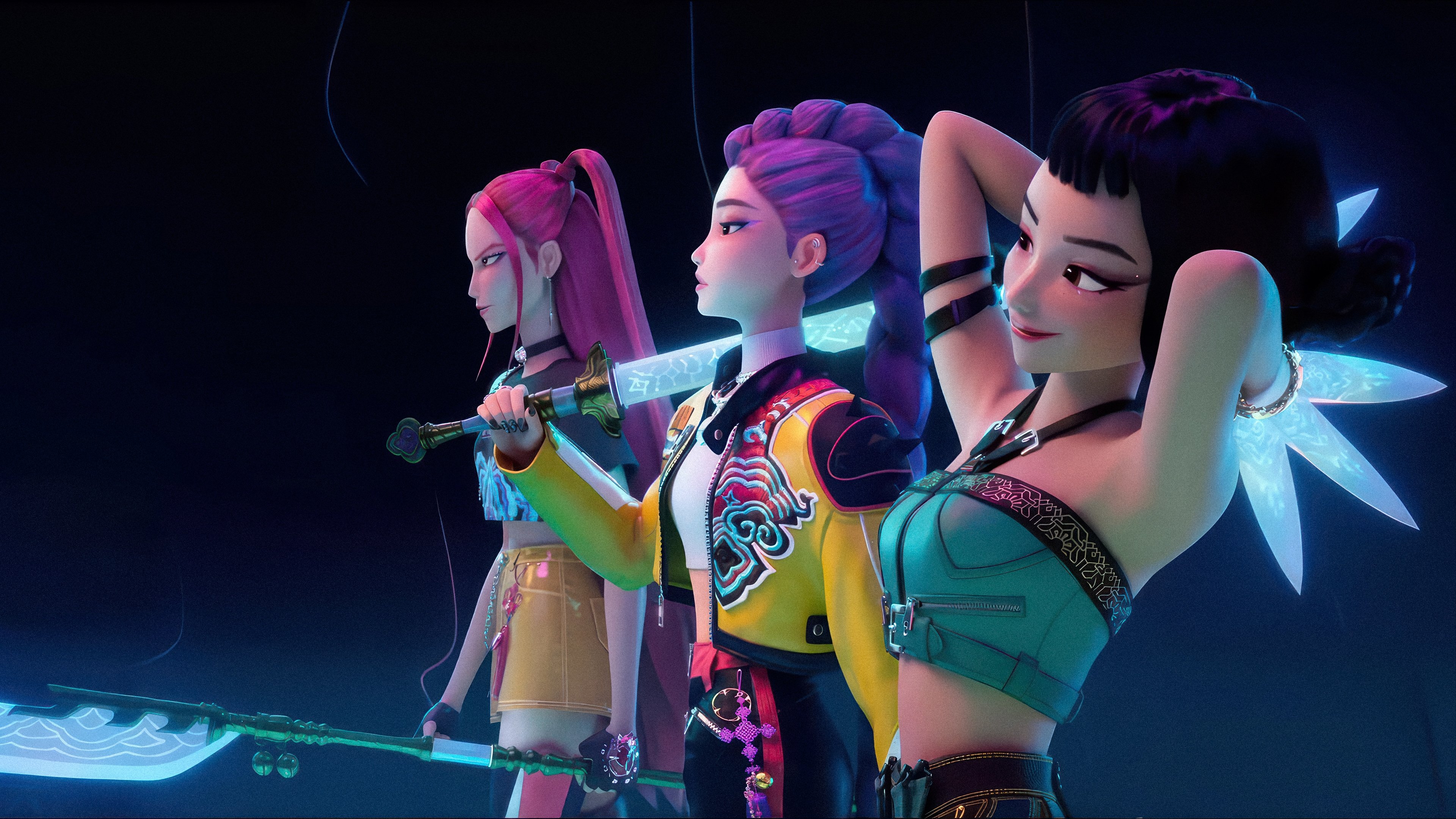 Download Movie KPop Demon Hunters Rumi (KPop Demon Hunters) Zoey (KPop Demon Hunters) Mira (KPop ...