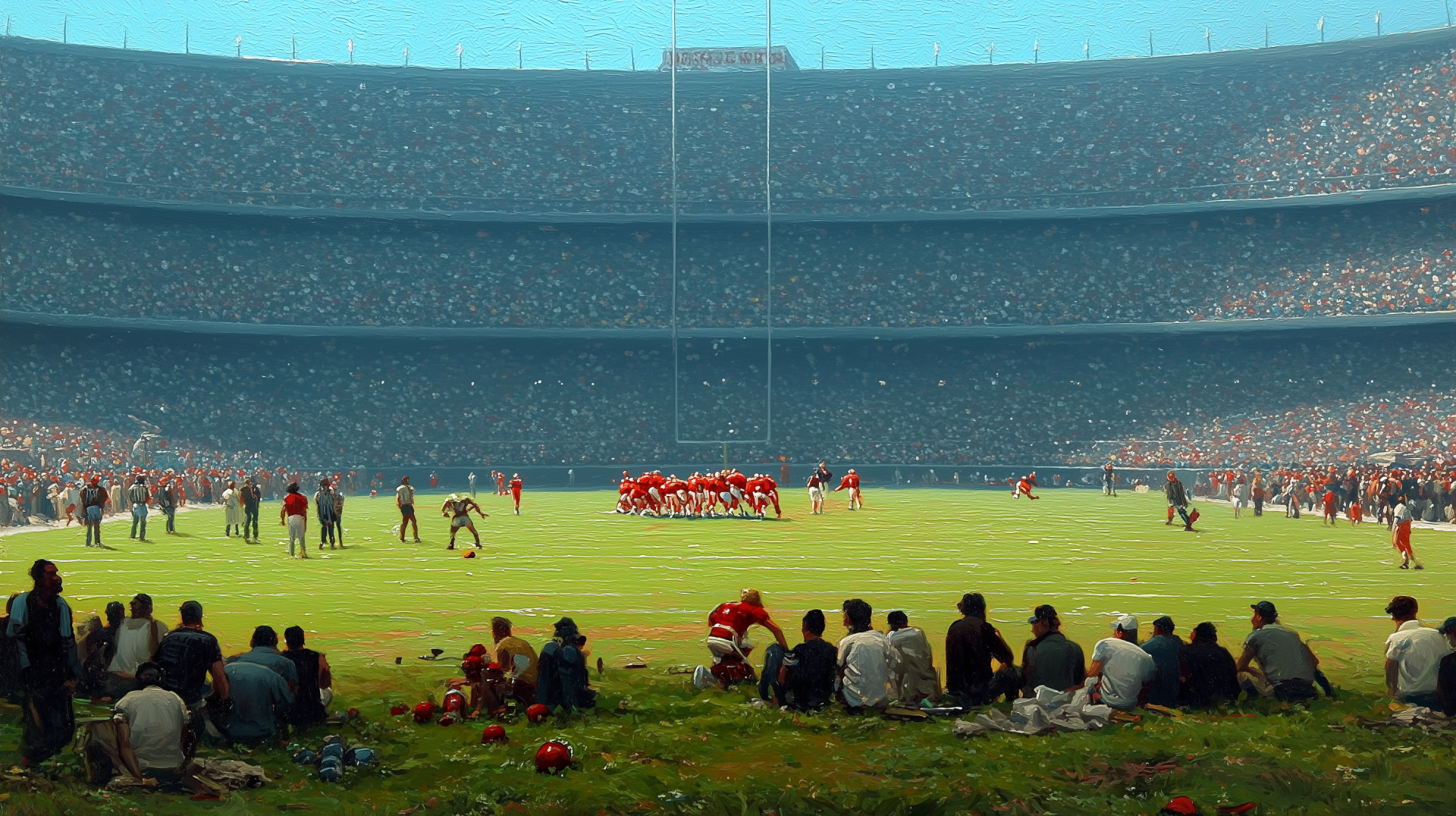 Stadium Huddle: Painted Football HD Wallpaper by patrika | 2912x1632 ...