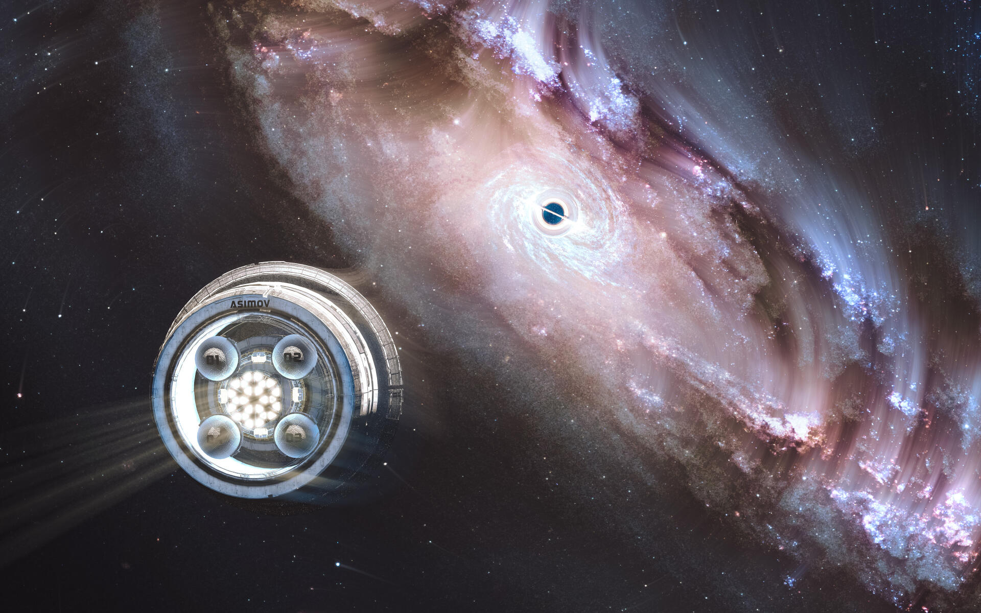 Nebula Rift — 4K Starship Approaches Black Hole by Vadim Sadovski