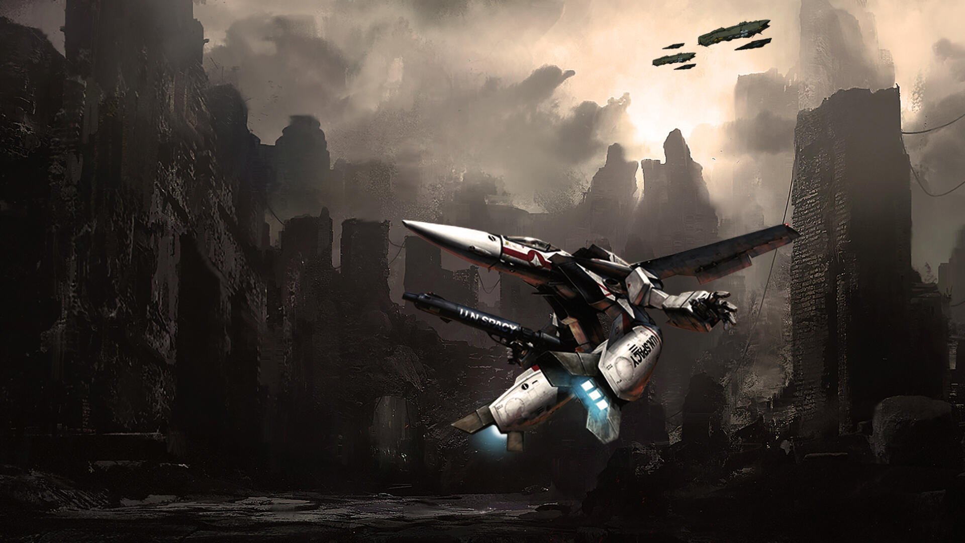 Macross Nightfall | Robotech Valkyrie HD | Valkyrie Over Ruins by Hidetaka Tenjin