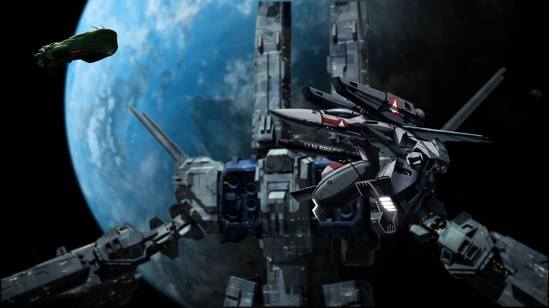 Macross Robotech 4K Wallpaper: Valkyrie Over Earth