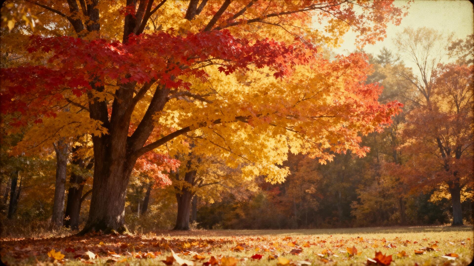 Golden Canopy — 4K Ultra HD Fall Foliage Wallpaper by QuantumCurator