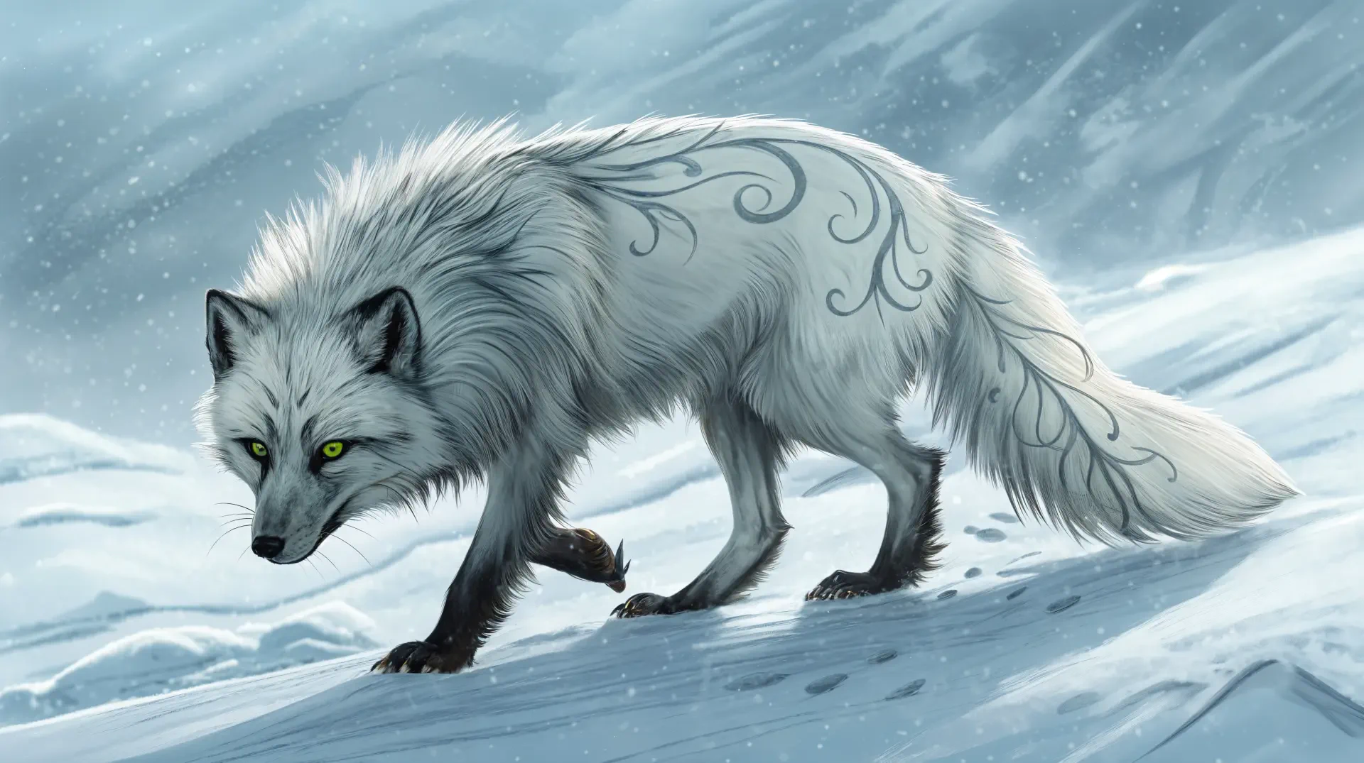 Silver Frost — Arctic Fox (4K Ultra HD Wallpaper) by QuantumCurator