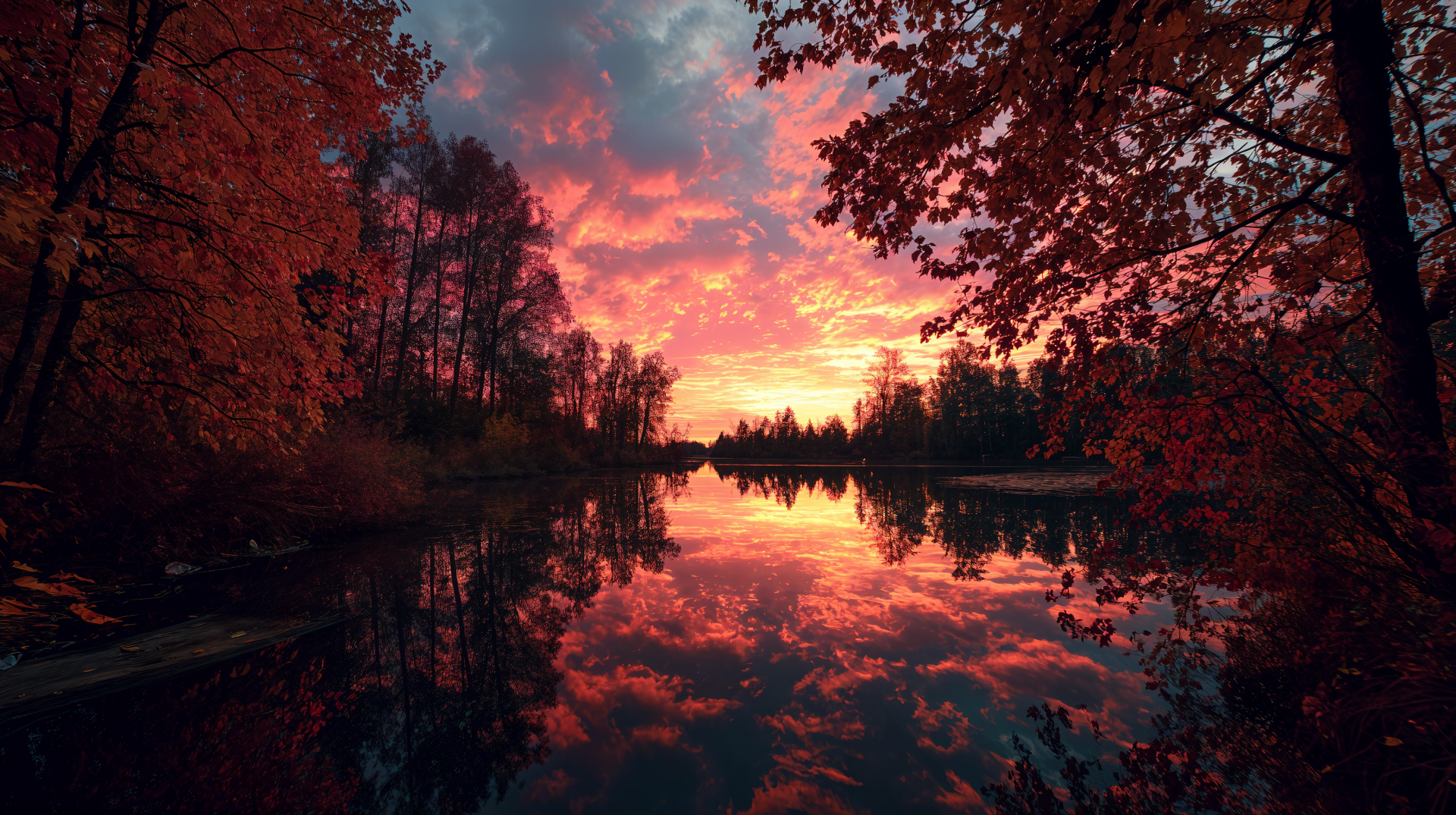 Autumn Blaze: 4K Ultra HD Sunset Wallpaper by robokoboto