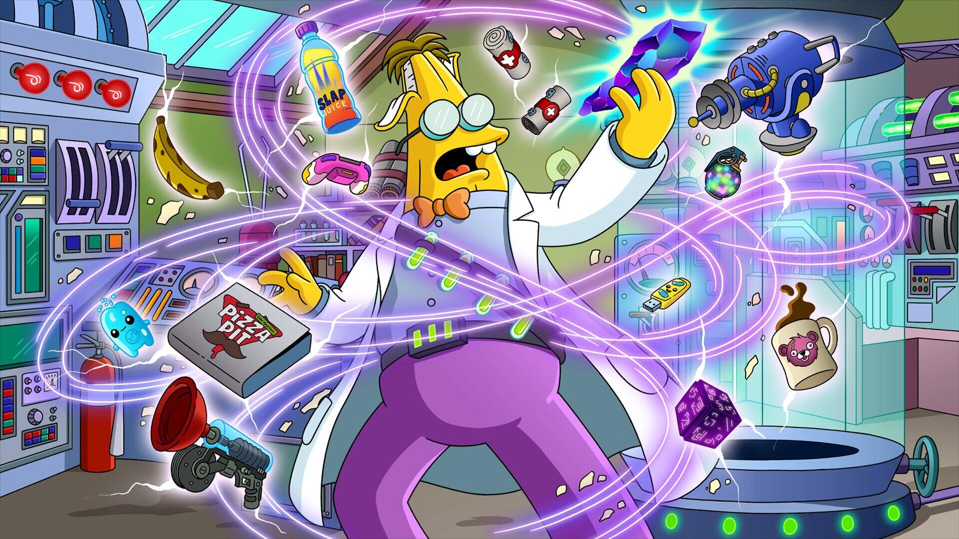 Frink's Fortnite Frenzy — Simpsons Video Game HD Wallpaper