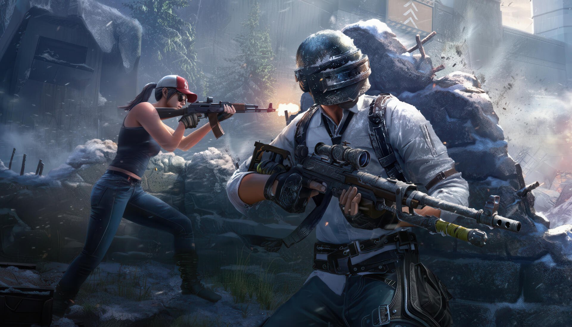 PUBG Mobile 4K Ultra HD Wallpaper — Battlegrounds Sniper Duel (FPS)