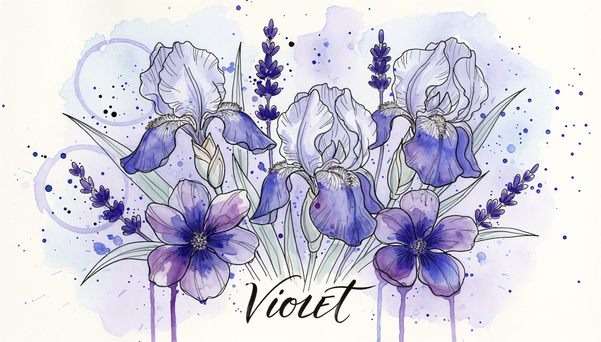 Violet Watercolor — 4K Ultra HD Floral Wallpaper by QuantumCurator