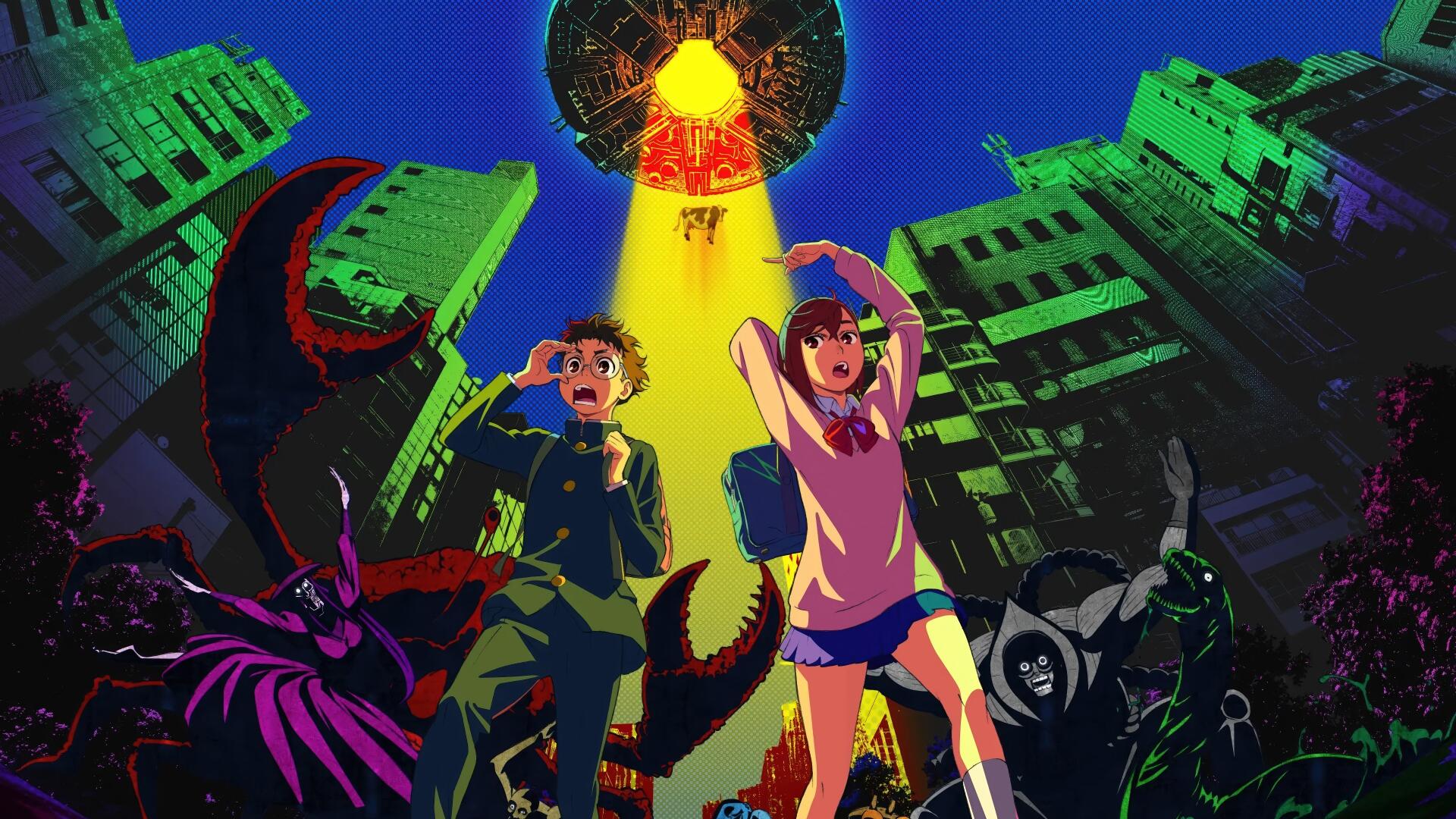 Dandadan 4K Ultra HD — Neon Monster City Wallpaper