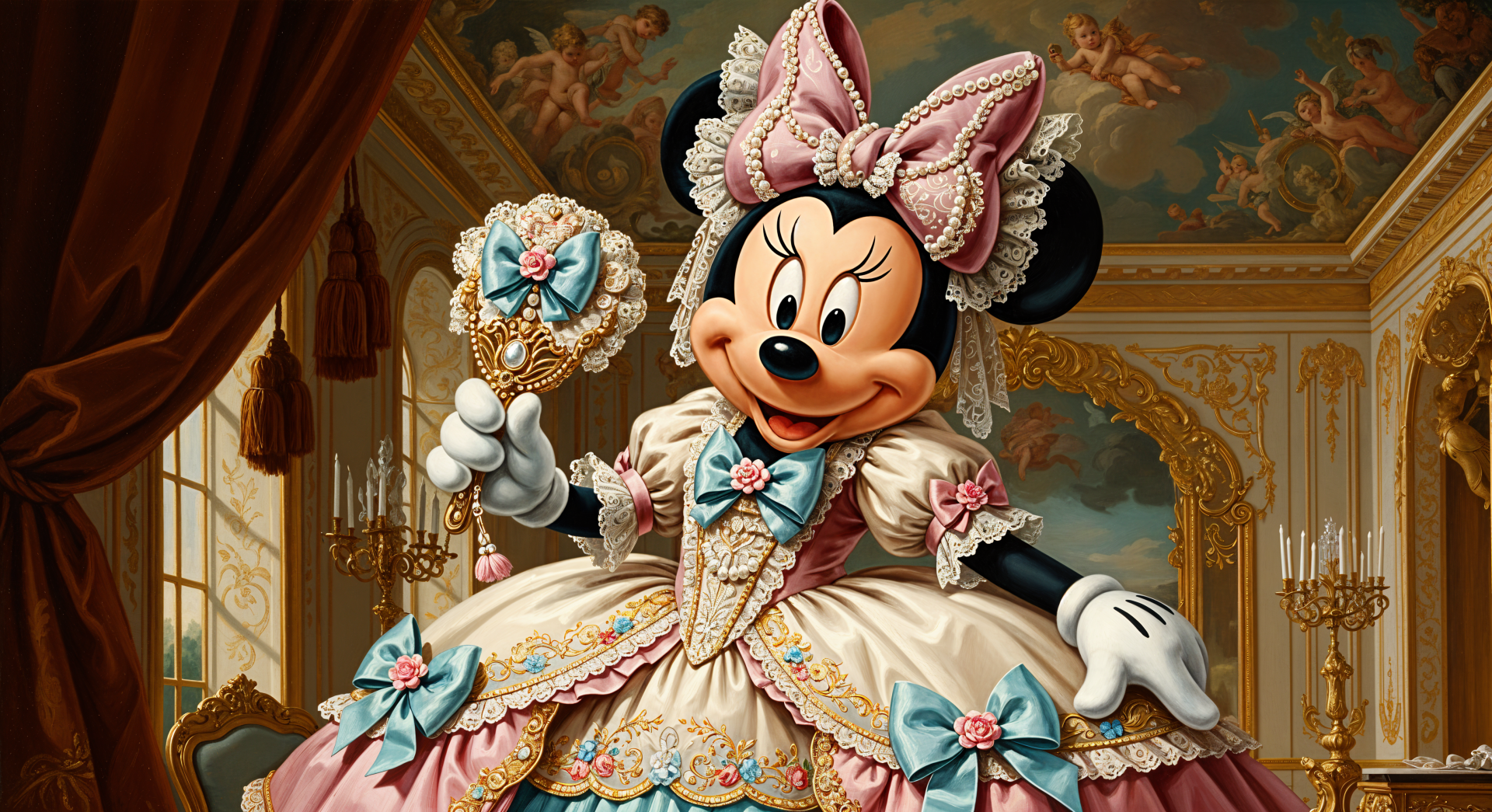 Minnie Mouse: Baroque Belle — 4K Ultra HD Wallpaper by QuantumCurator