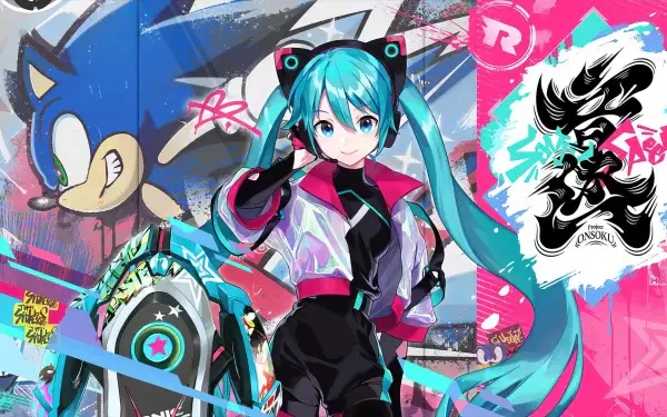 Download Video Game Sonic Racing: CrossWorlds Hatsune Miku HD Wallpaper