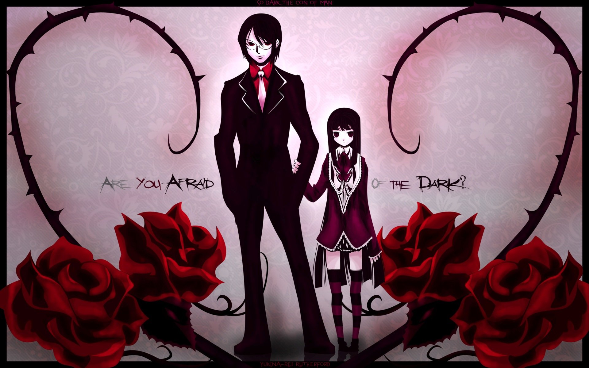 Dark Anime Couple: Original HD Wallpaper of Mystery and Shadows