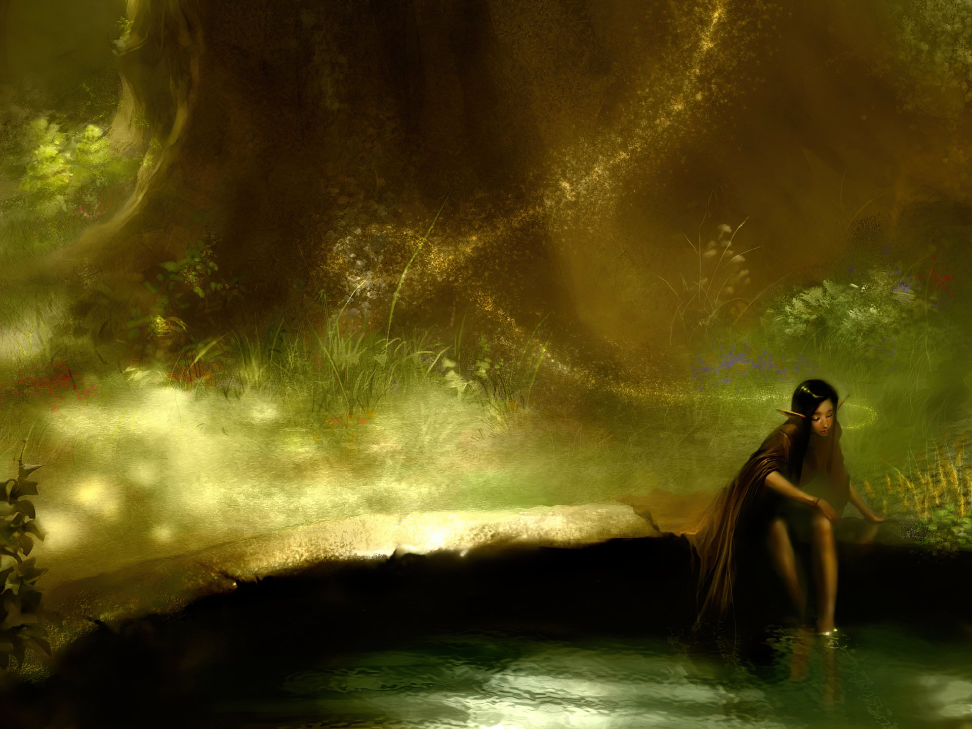 Moonlit Sylvan Elf — 2K Quad HD Wallpaper | 3200x2400 | Wallpaper Abyss
